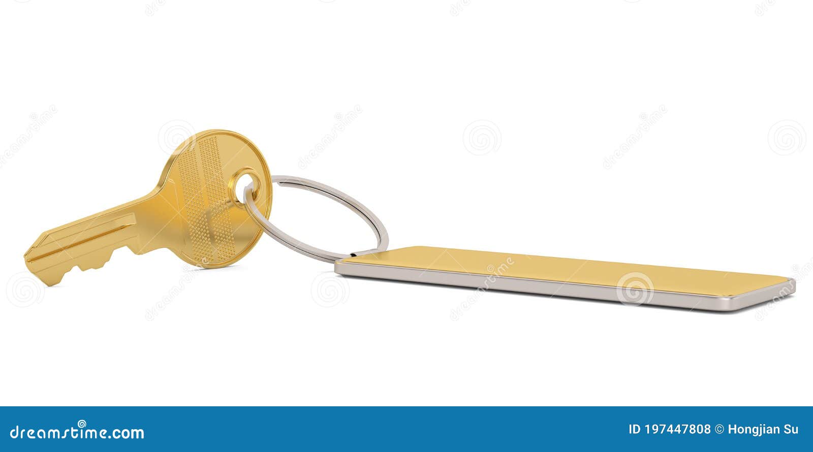 Gold Key Isolated on White Background, 3D Render. 3D Illustration Stock ...