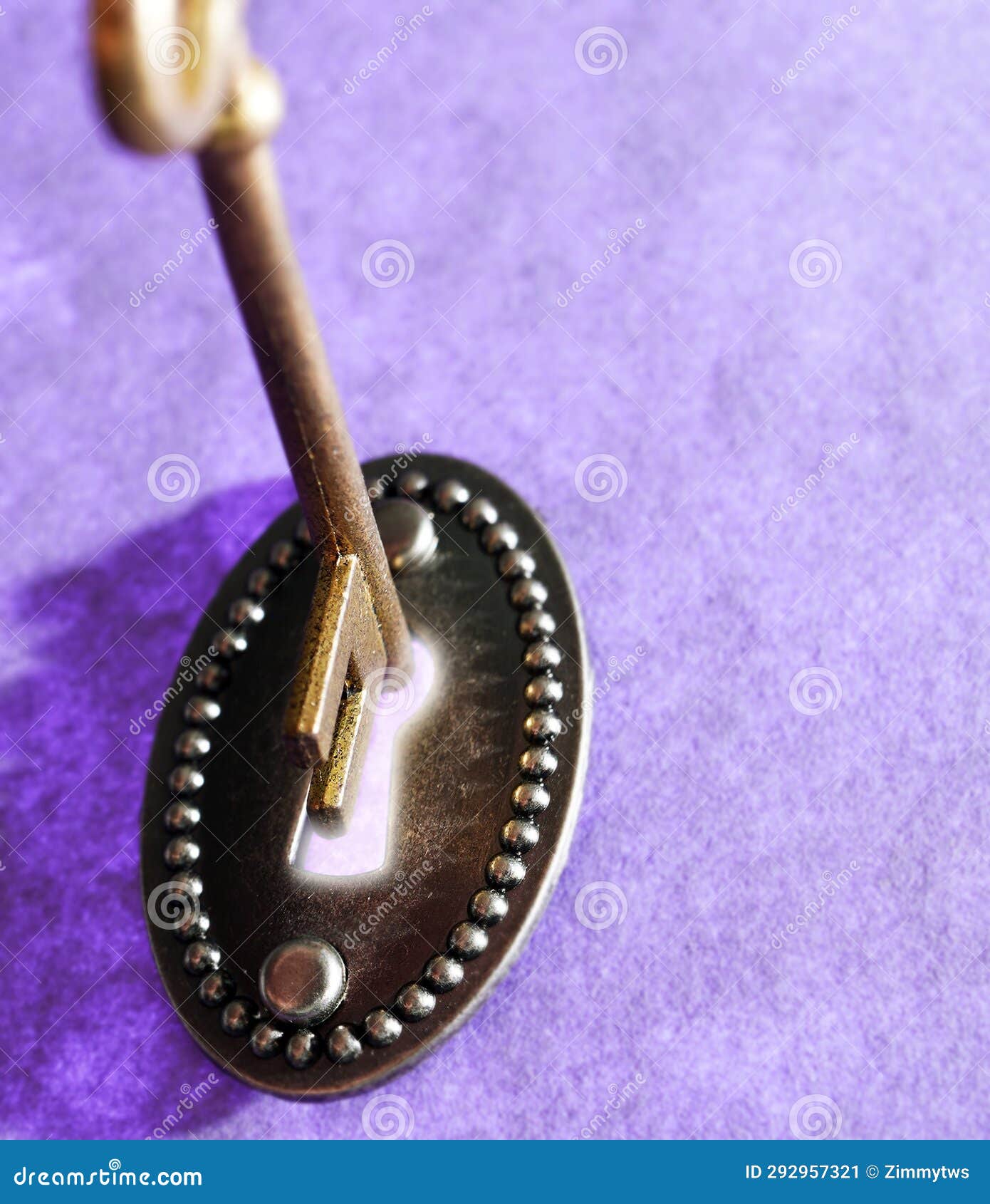 Gold Key in Keyhole Opening Vintage Lock Stock Image - Image of lock ...