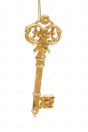 Gold Key Ornament stock photo. Image of christmas, hang - 3765556