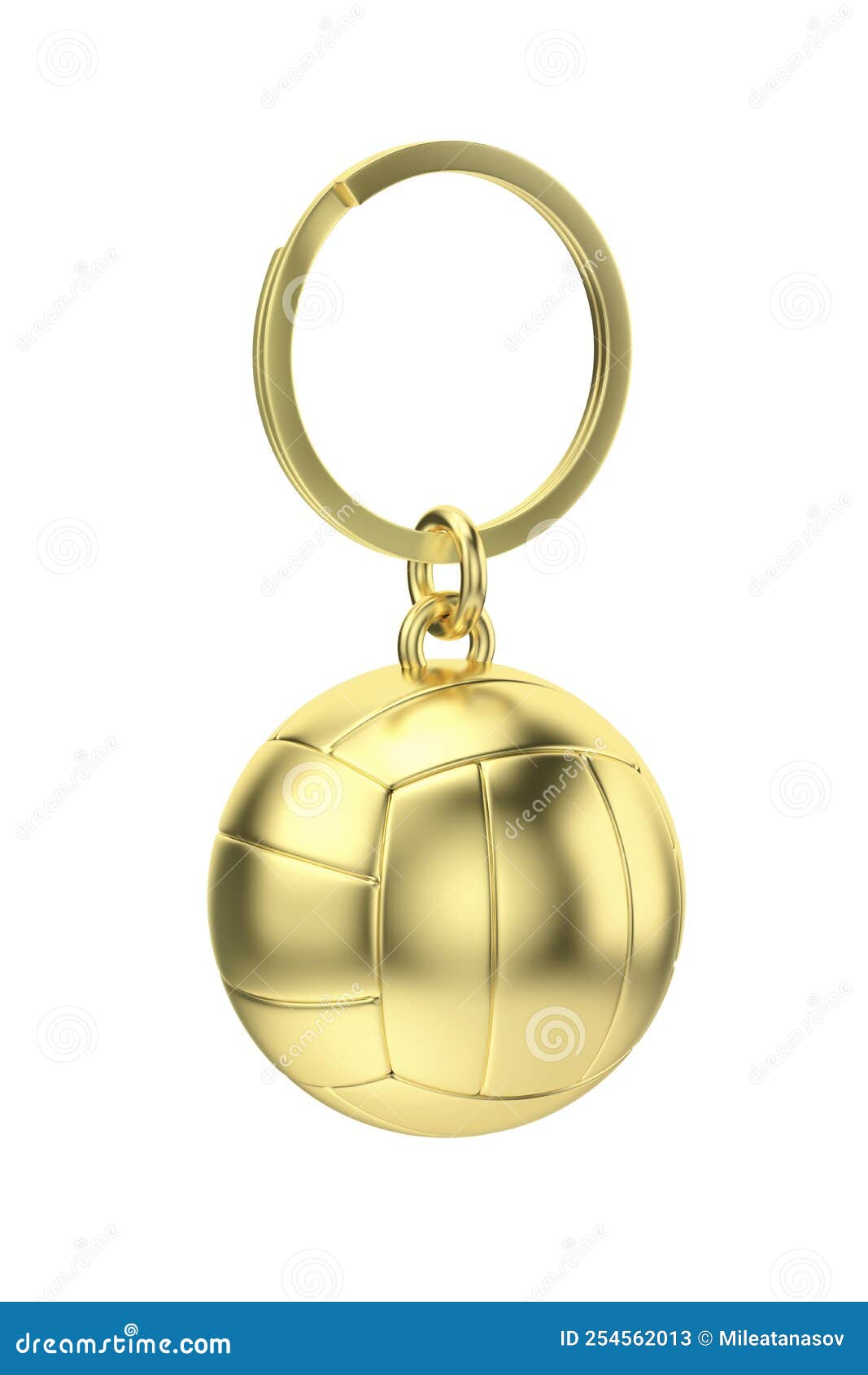 Gold Keychain with Volleyball Ball Stock Image - Illustration of ...