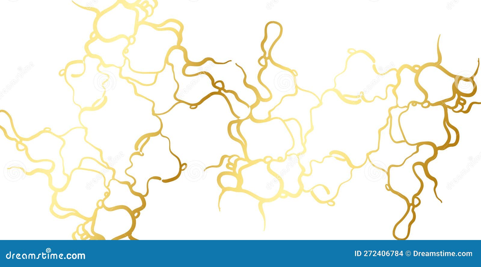Gold Kintsugi Design on White Background. Golden Crack Lines Backdrop ...