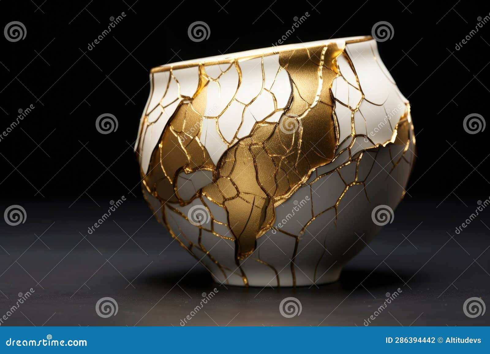 Gold Kintsugi Lines on a Cracked Teacup Stock Photo - Image of ancient ...