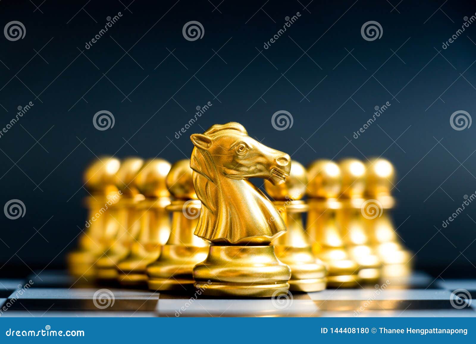 Gold Knight Chess And Silver Knight Chess Confront Each Other On ...