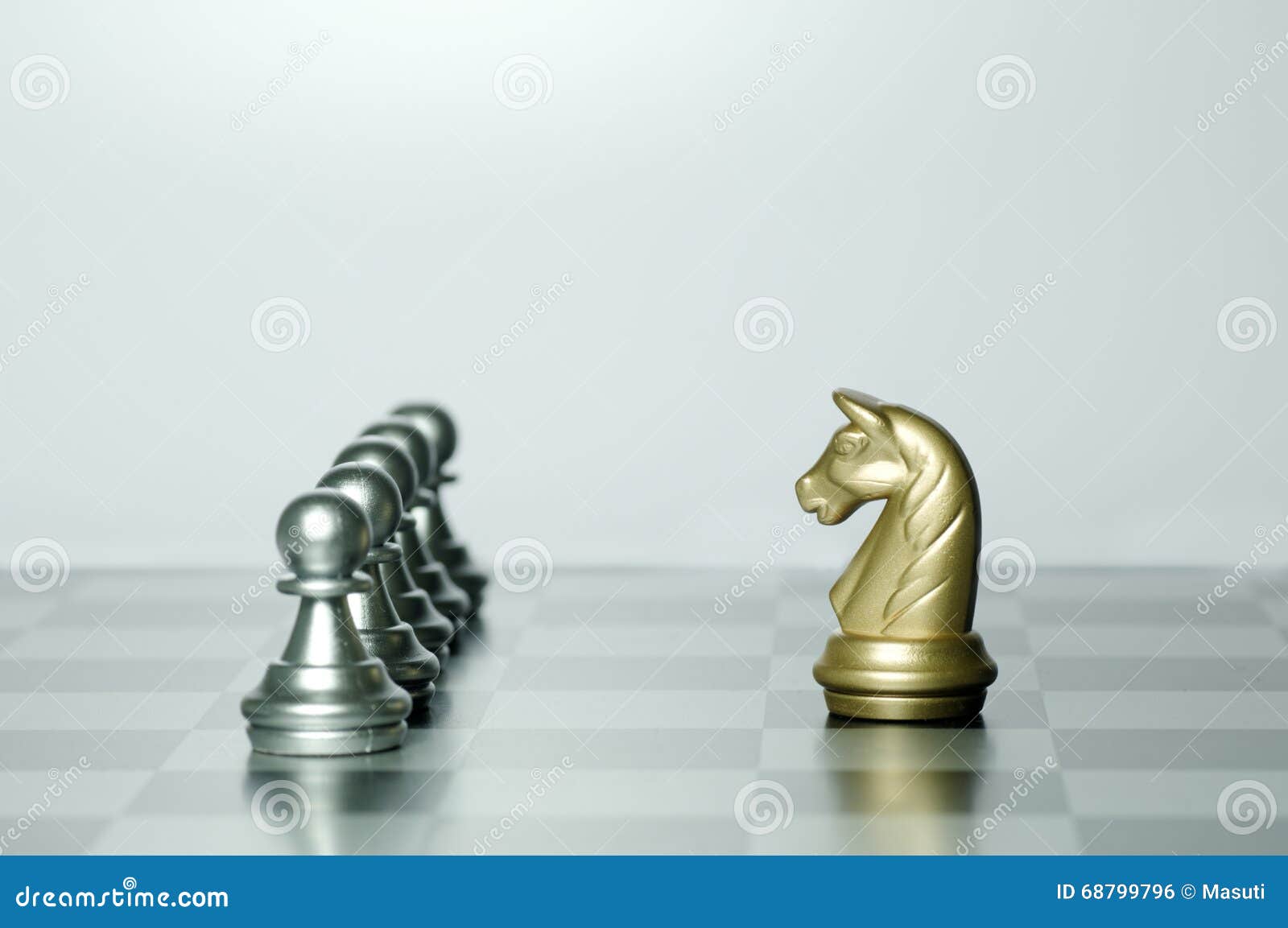 Gold Knight Chess And Silver Knight Chess Confront Each Other On ...