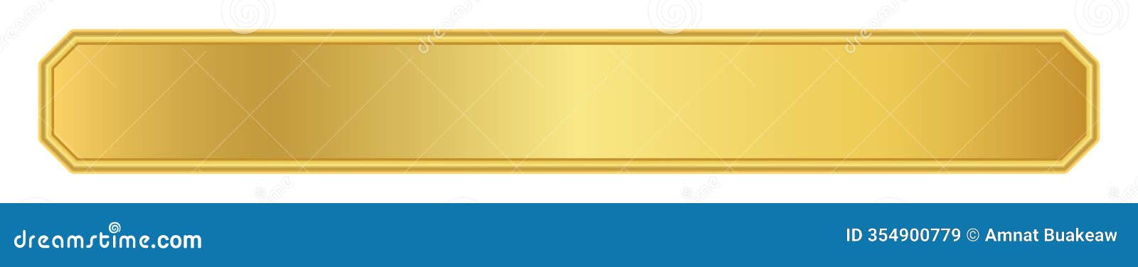 Gold Label Banner, Luxury Golden Frame, Gold Name Plate Stock ...