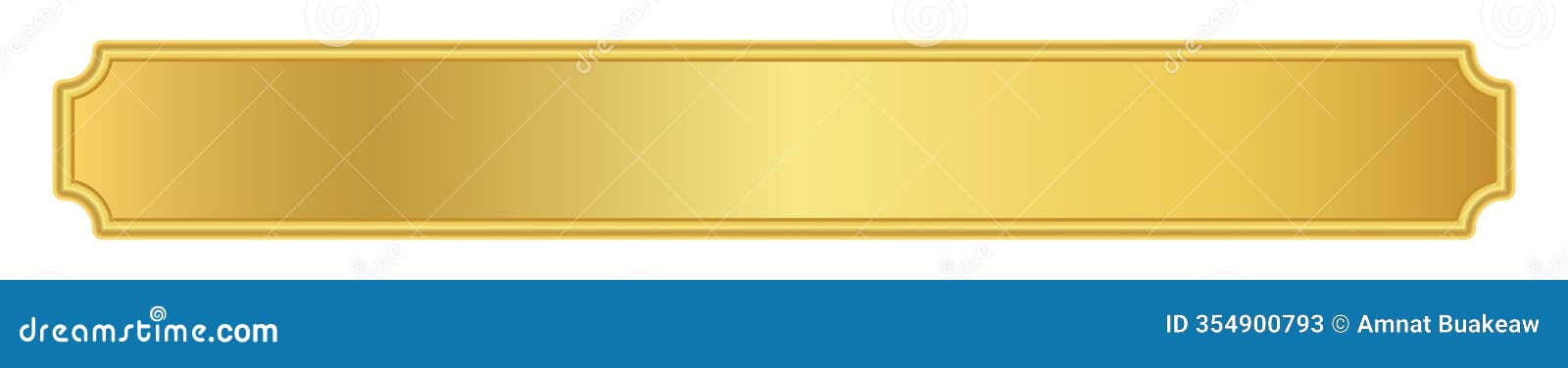 Gold Label Banner, Luxury Golden Frame, Gold Name Plate Stock ...