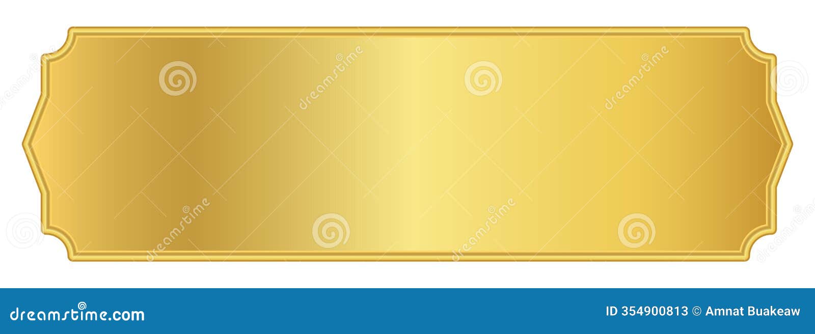 Gold Label Banner, Luxury Golden Frame, Gold Name Plate Stock ...