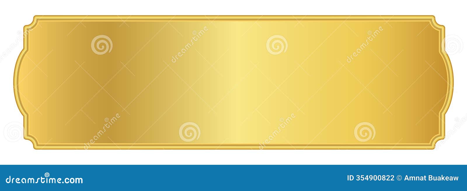 Gold Label Banner, Luxury Golden Frame, Gold Name Plate Stock ...