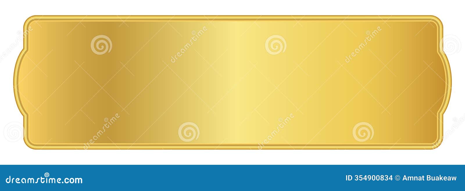 Gold Label Banner, Luxury Golden Frame, Gold Name Plate Stock ...