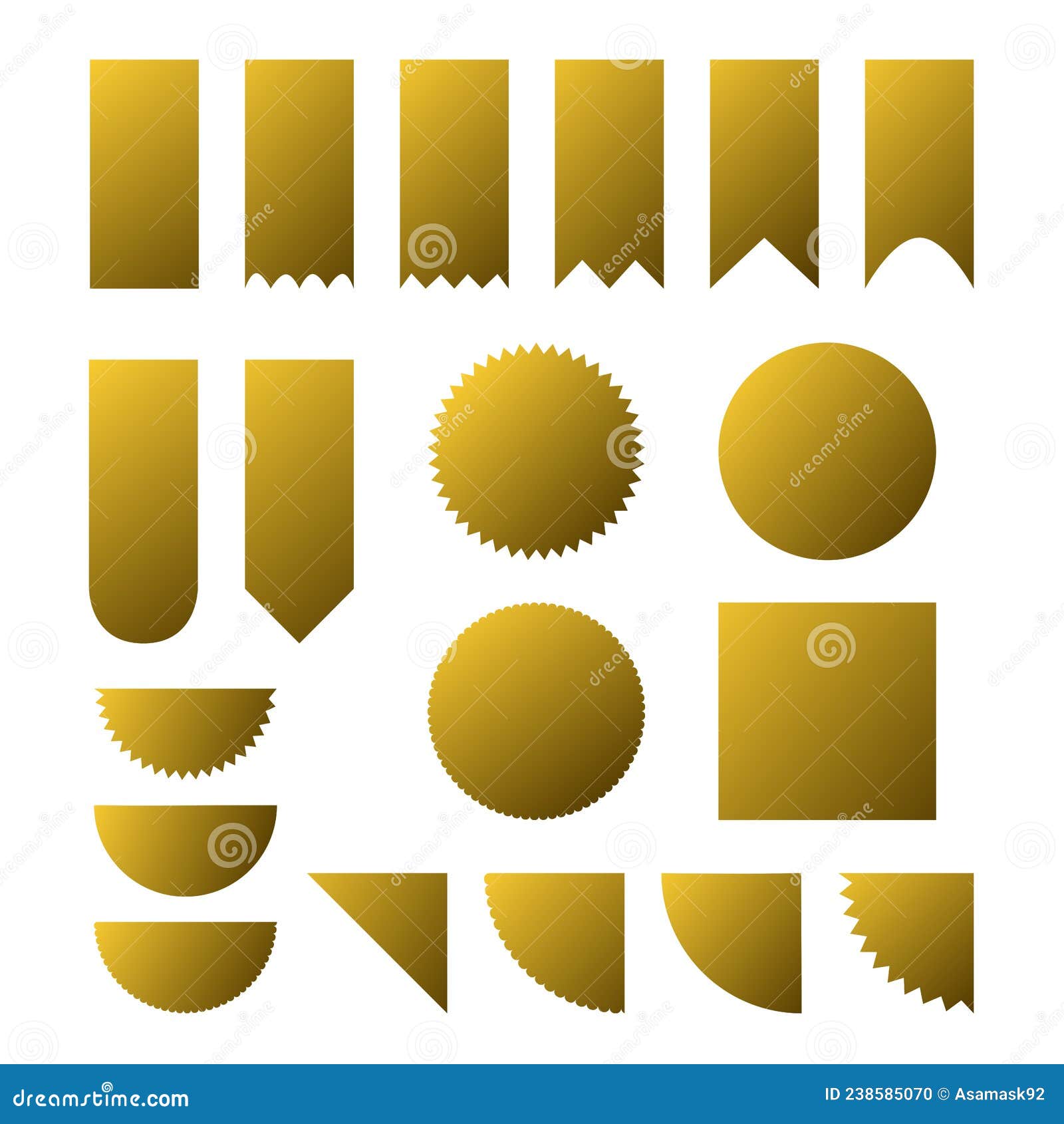 Gold Label Banner Set stock vector. Illustration of golden - 238585070