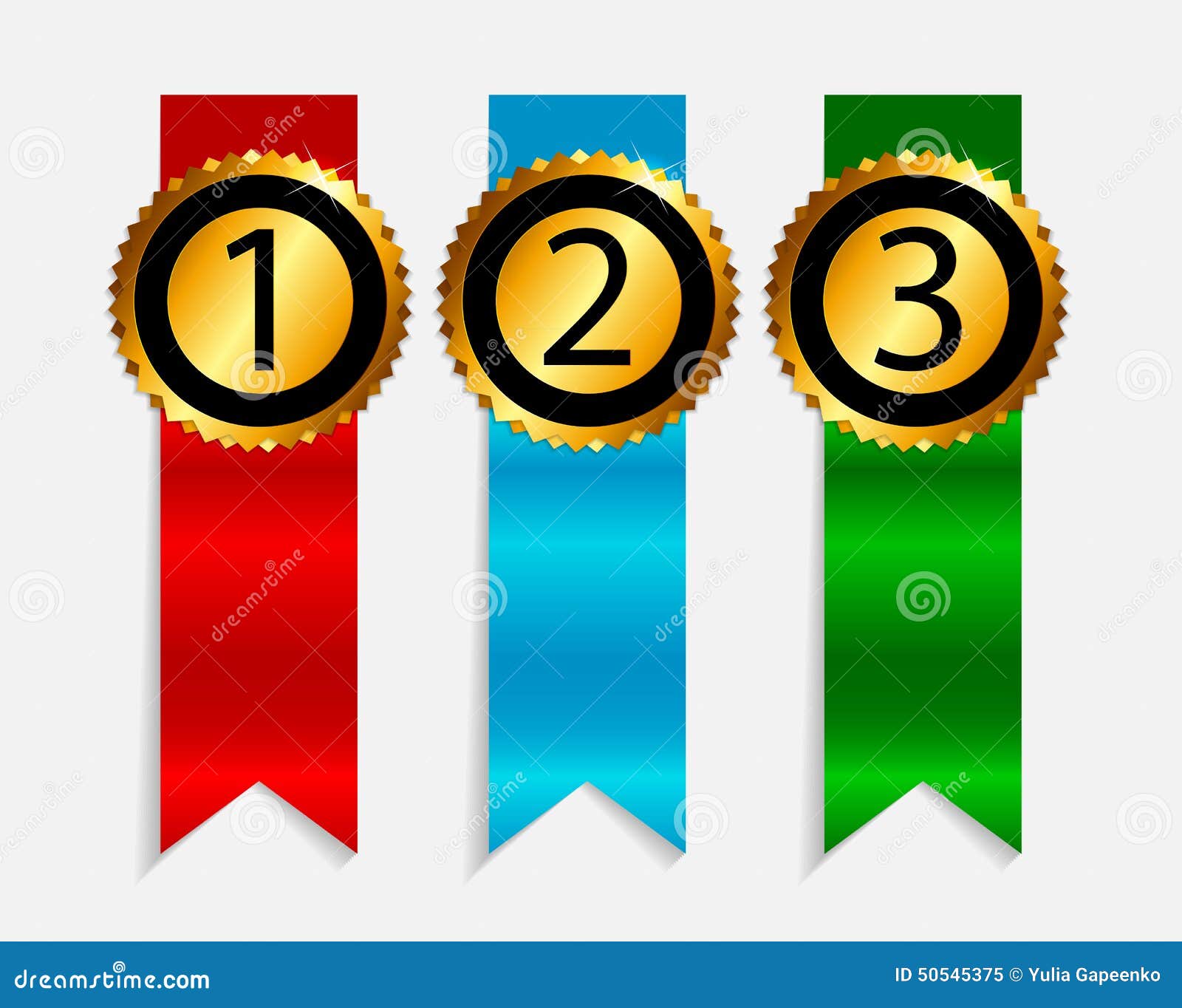 Gold Label 1, 2, 3 Vector Illustration Stock Vector - Illustration of ...