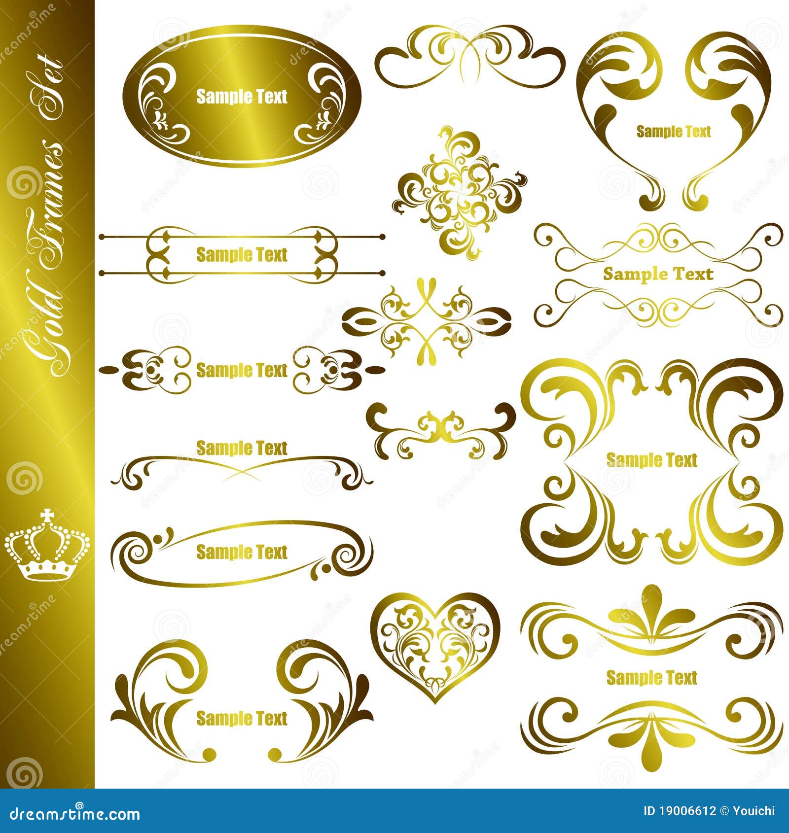 Gold labels set stock vector. Illustration of graphic - 19006612