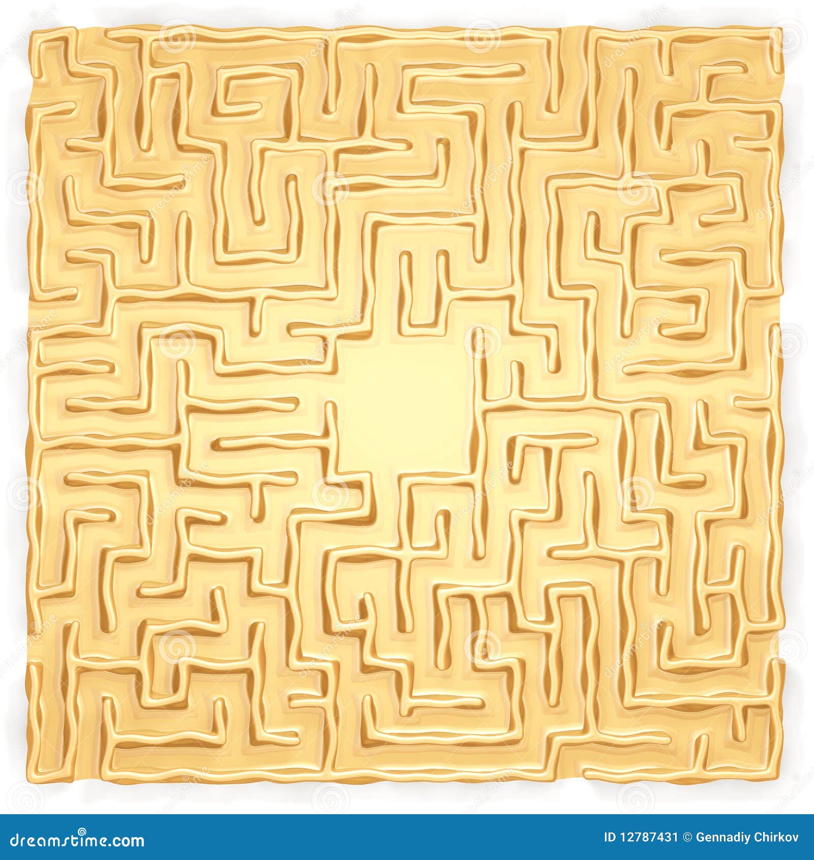 Gold labyrinth stock illustration. Illustration of labyrinth - 12787431