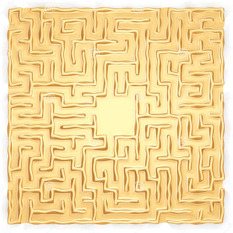 Gold labyrinth stock illustration. Illustration of labyrinth - 12787431