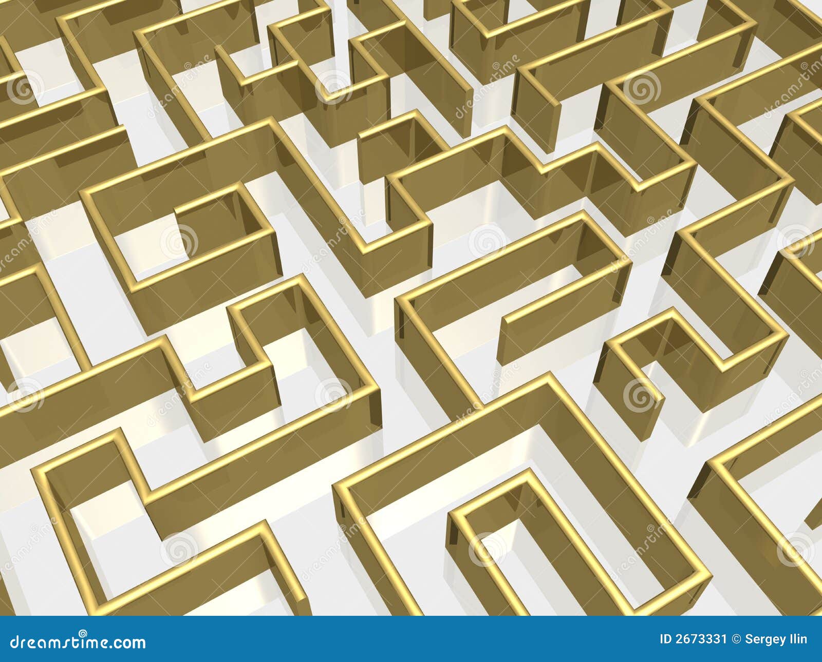 The gold labyrinth stock illustration. Illustration of direction - 2673331