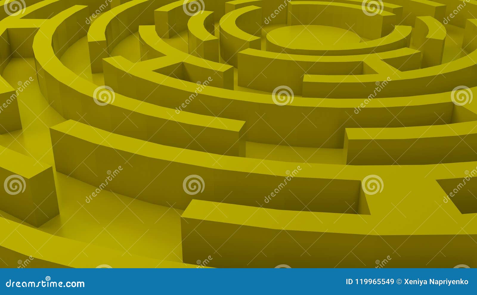 Gold Labyrinth, 3d render stock image. Image of background - 119965549