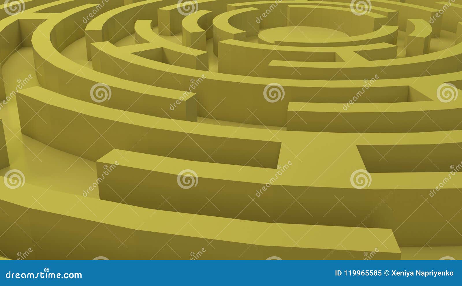 Gold Labyrinth, 3d render stock image. Image of gold - 119965585