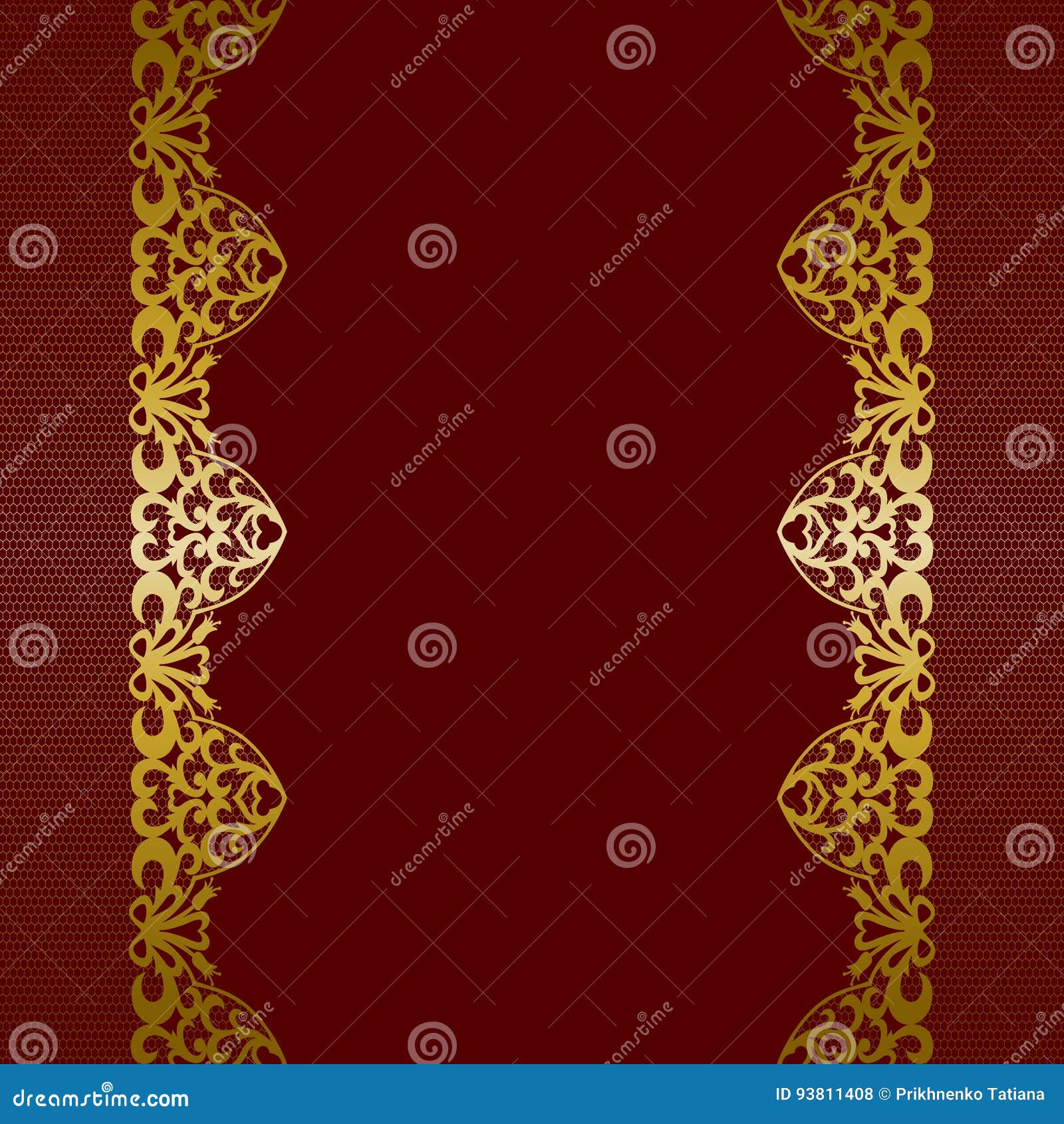 Gold lace borders stock vector. Illustration of gold - 93811408