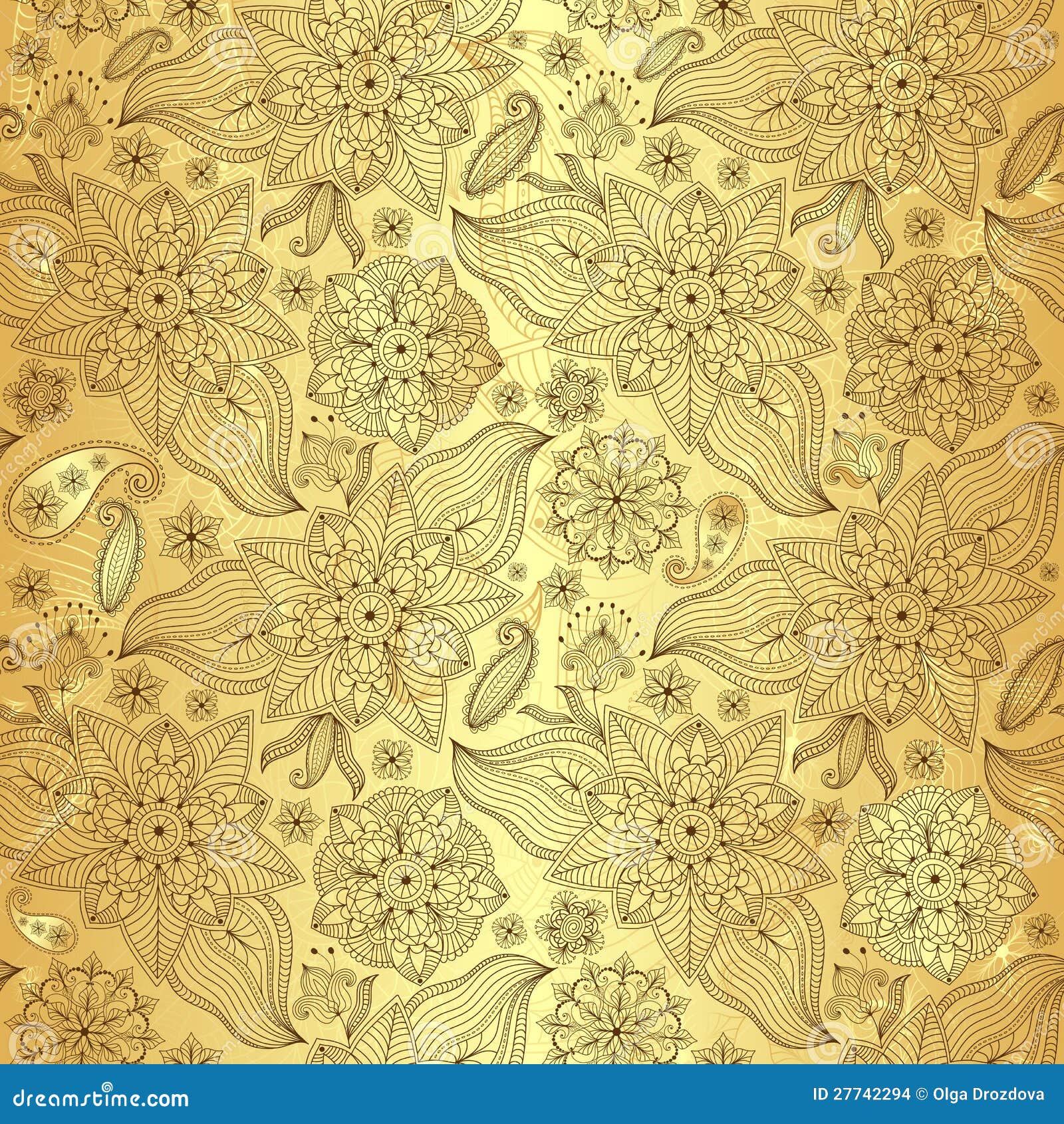 Gold Lacy Greek Vector 3d Mandala Pattern. Round Lace Floral Background ...