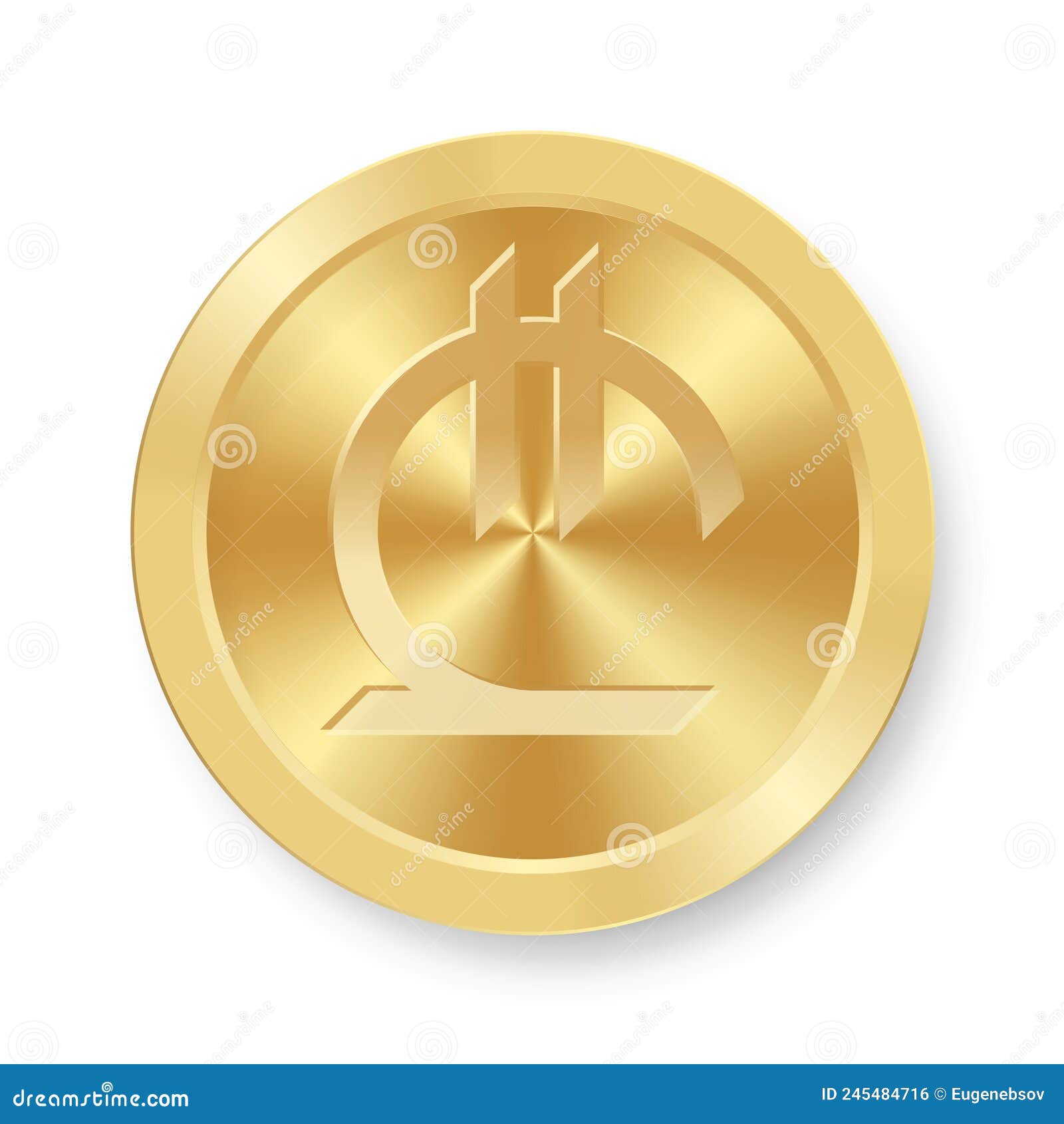 Golden Lari Sign. Georgian Currency Symbol. Vector Illustration. Hand ...