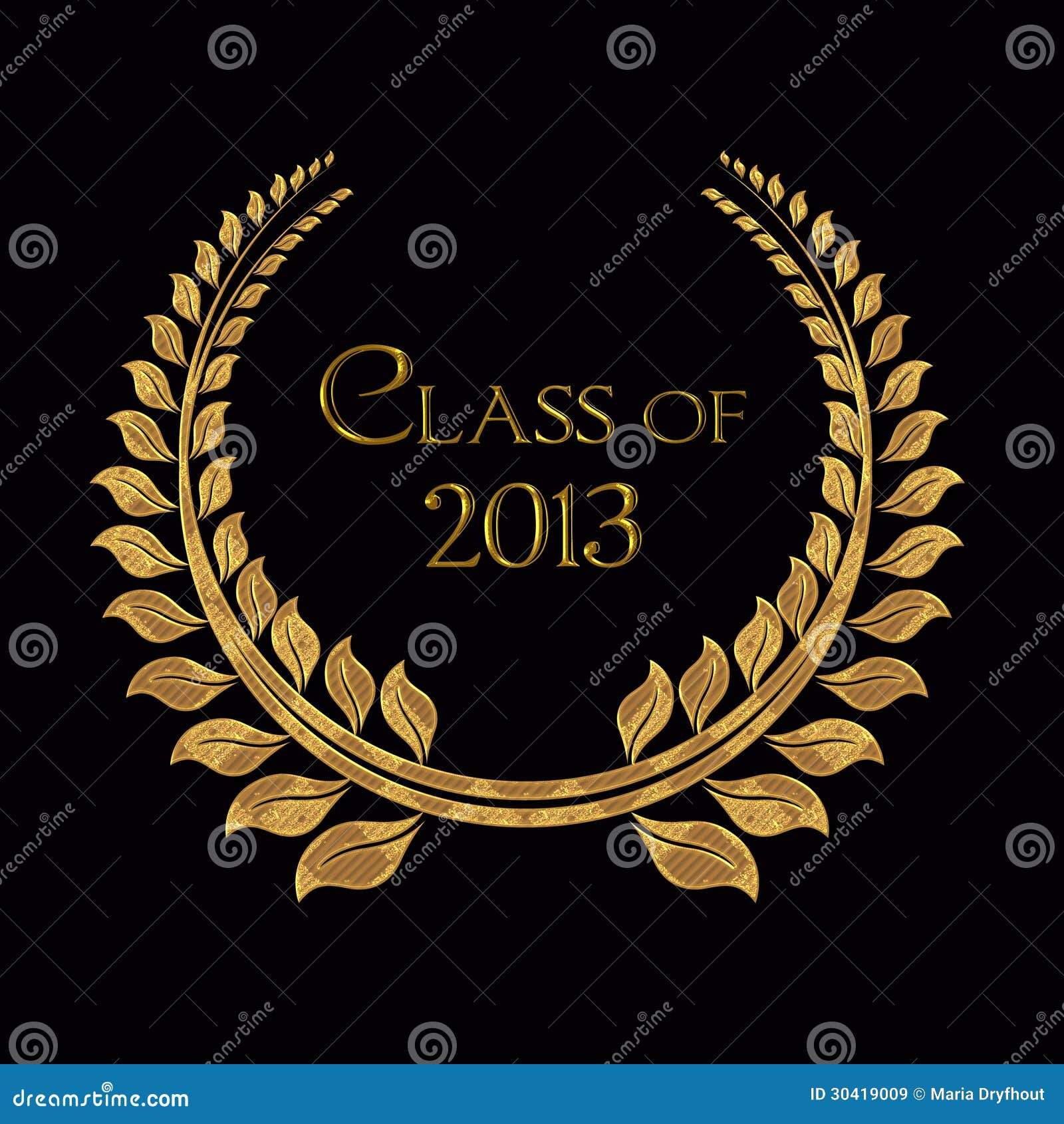 Gold Laurel for Graduation 2013 Stock Illustration - Illustration of ...