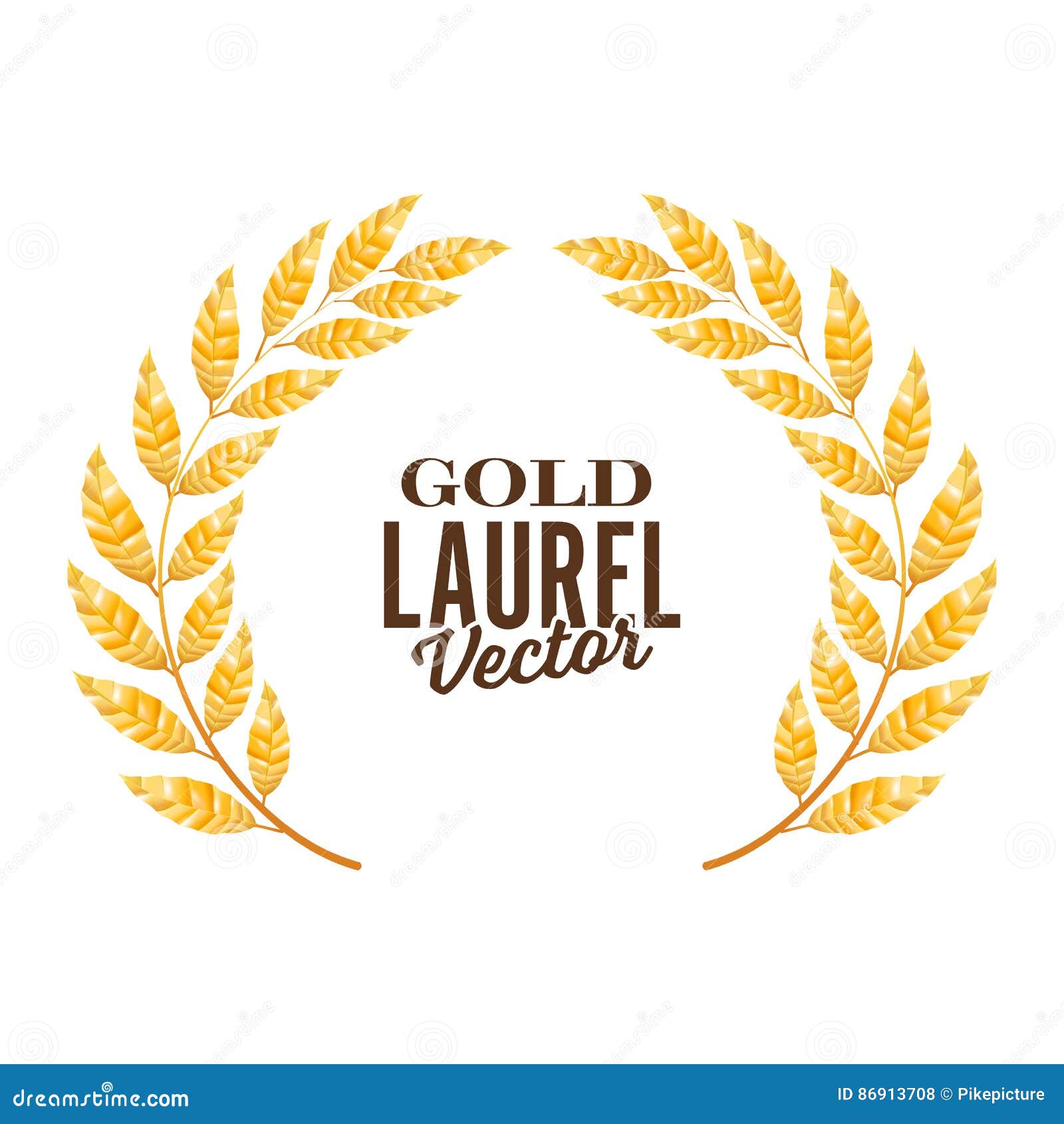 Gold Laurel Vector. Shine Wreath Award Design Stock Vector ...