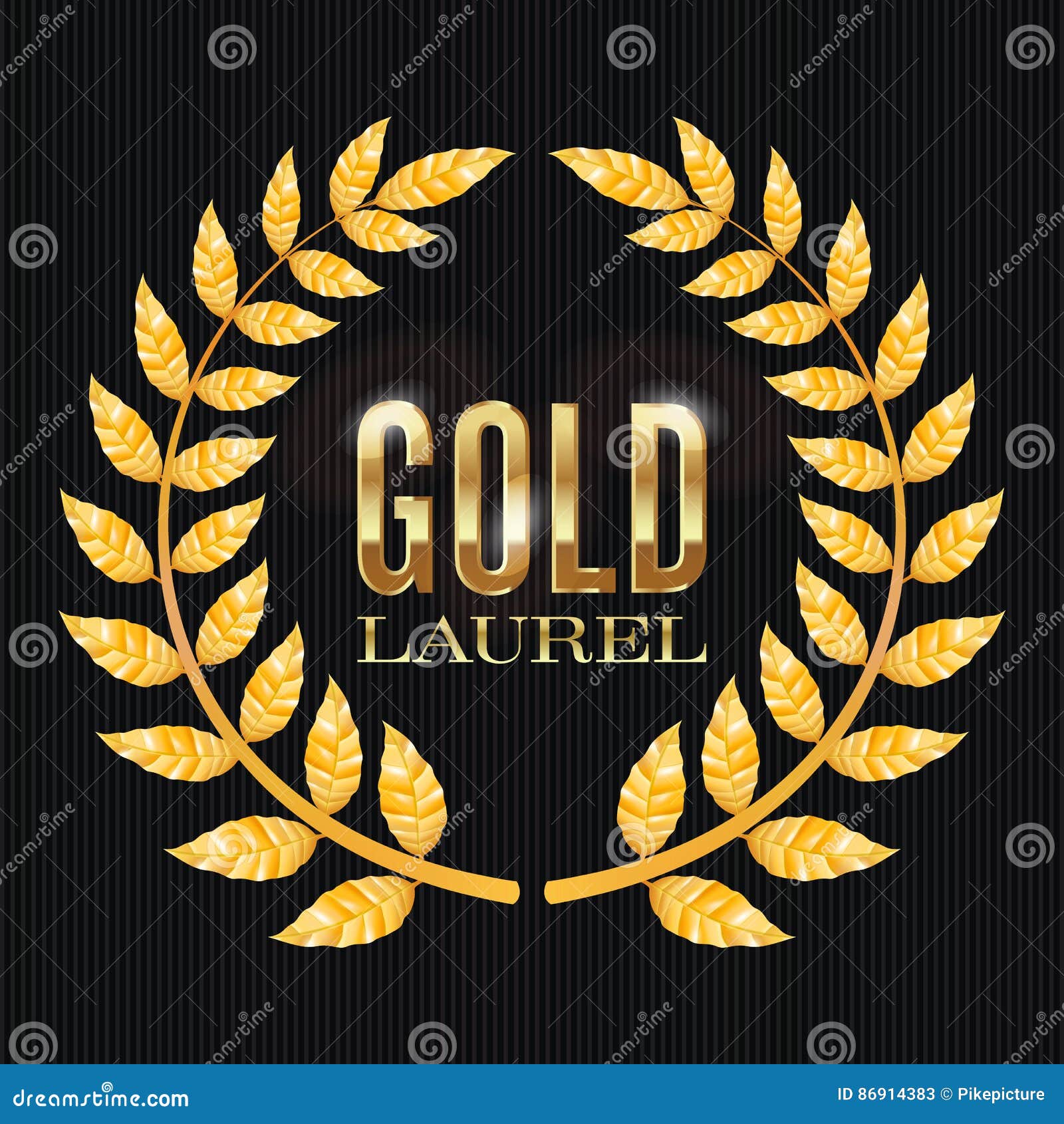 Gold Laurel Vector. Shine Wreath Award Design Stock Vector ...