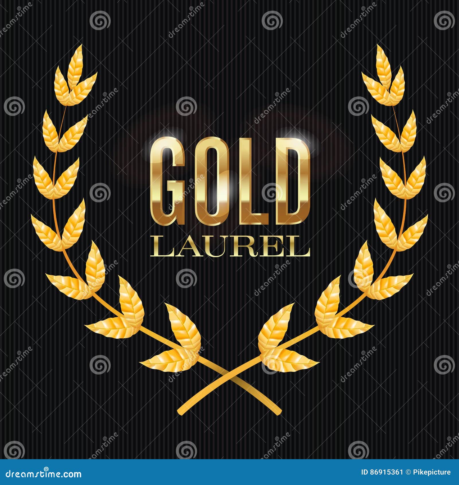 Gold Laurel Vector. Shine Wreath Award Design Stock Vector ...