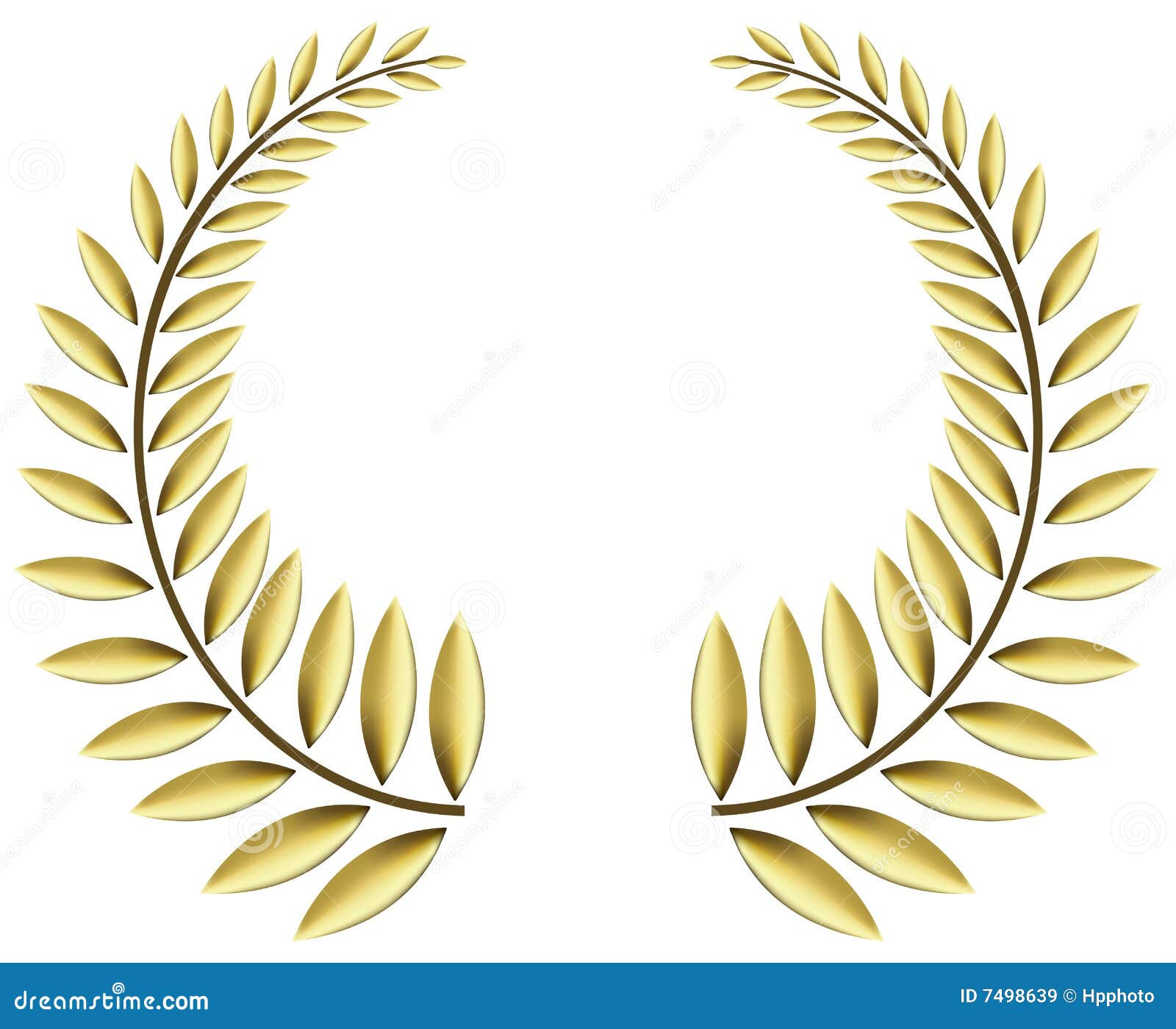 Gold Laurel Wreath Cartoon Vector | CartoonDealer.com #7498639