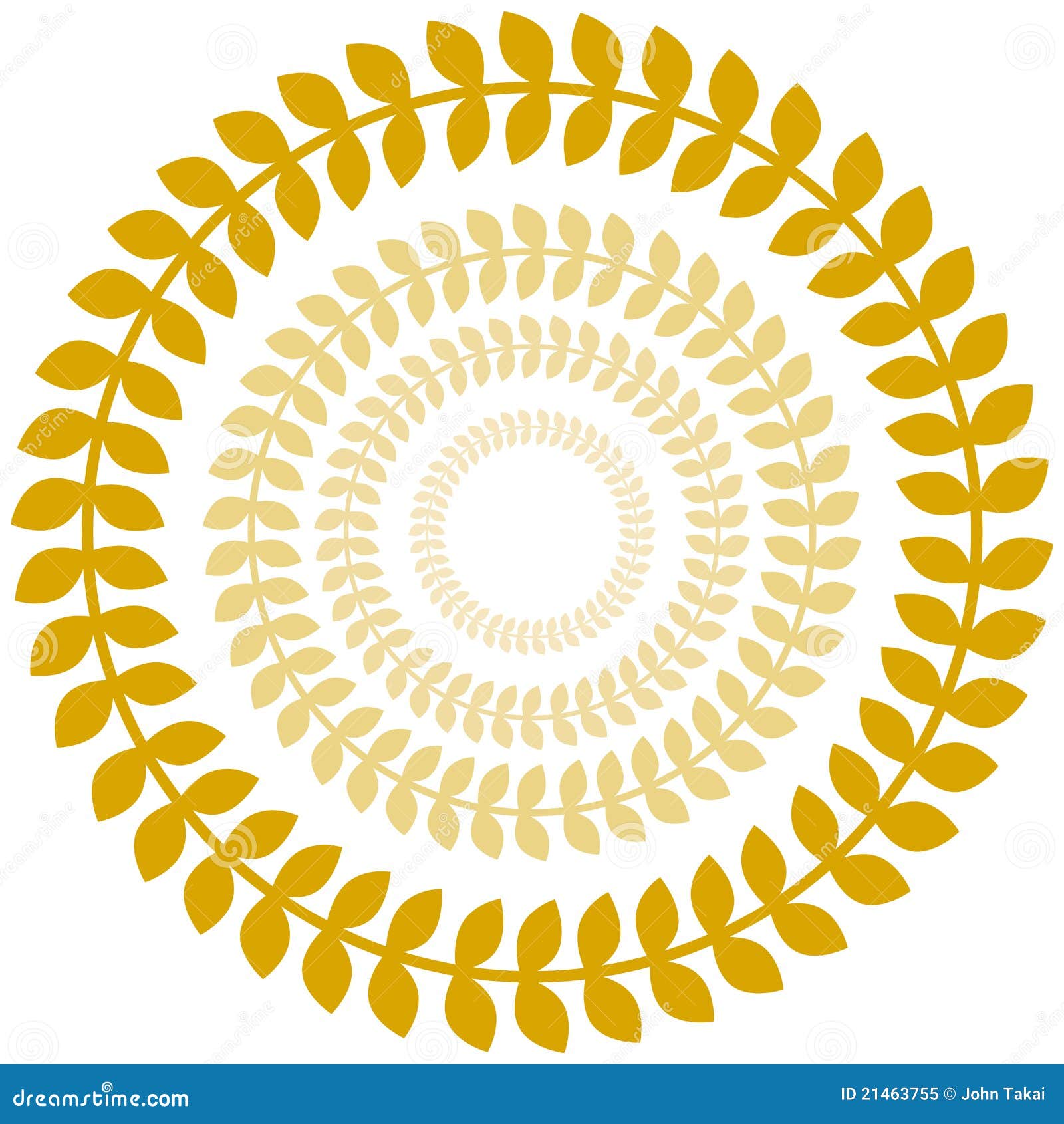 Gold Laurel Wreath Circle Set Stock Vector - Illustration of white ...