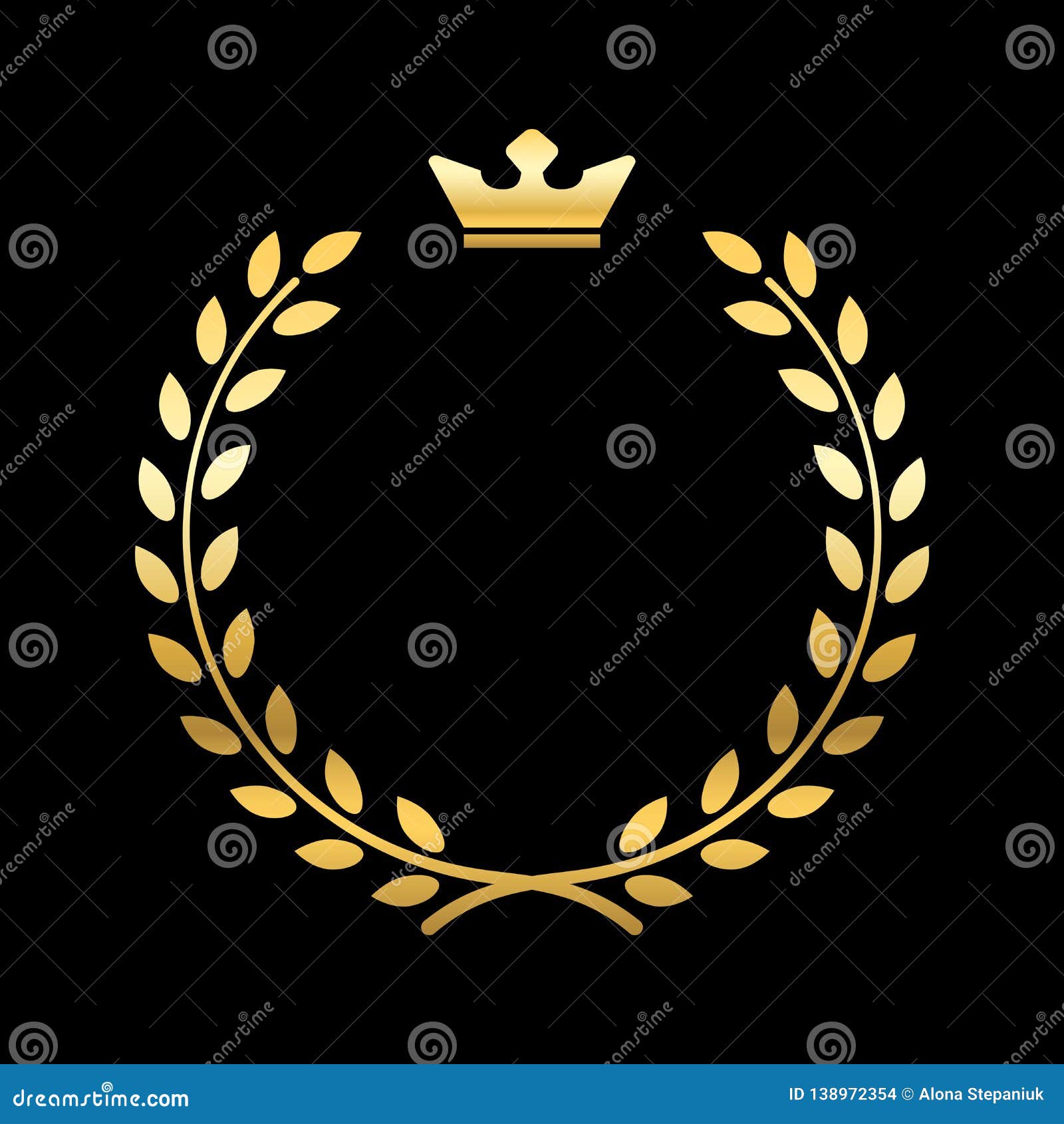 Gold Laurel Wreath with Crown Stock Vector - Illustration of monarch ... Gold Laurel Wreath with Crown Stock Vector - Illustration of monarch ...