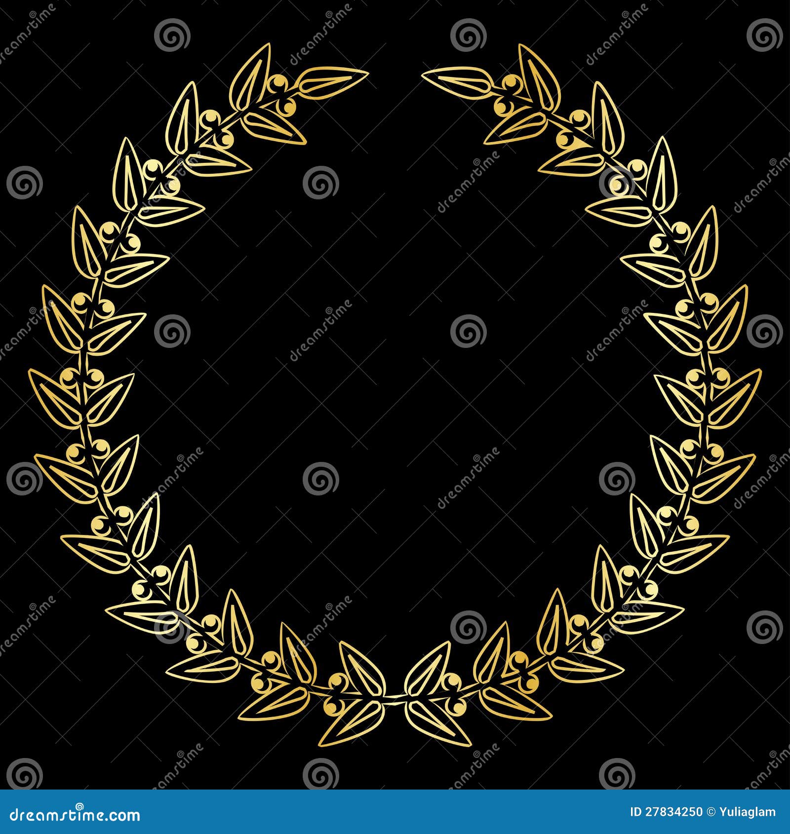 Gold laurels stock vector. Illustration of frame, branch - 27834250
