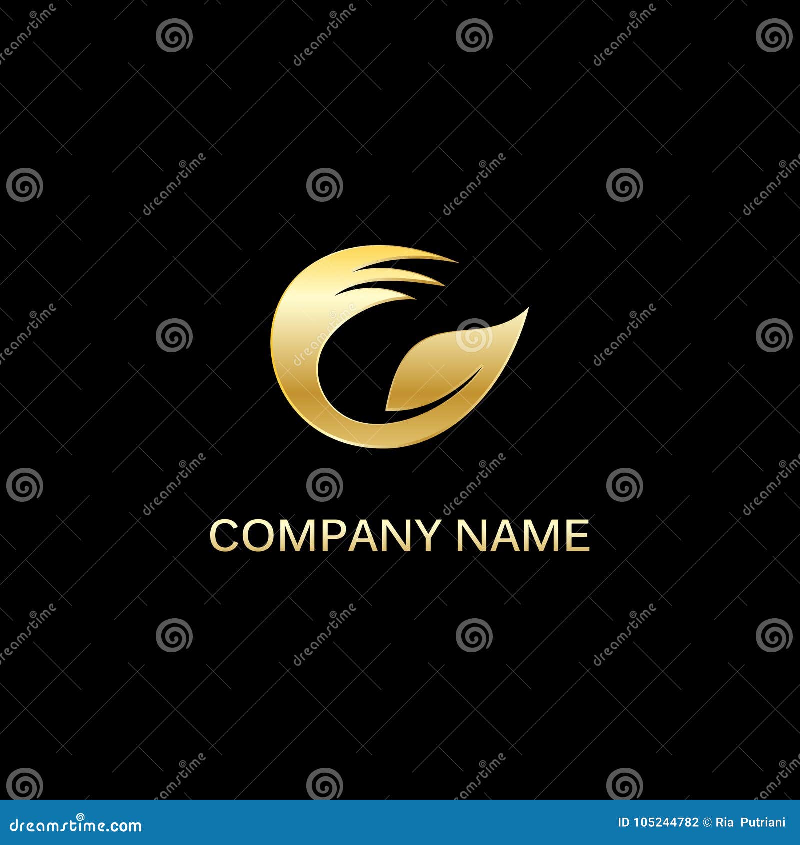Gold Leaf Circle Ecology Logo Stock Vector - Illustration of element ...