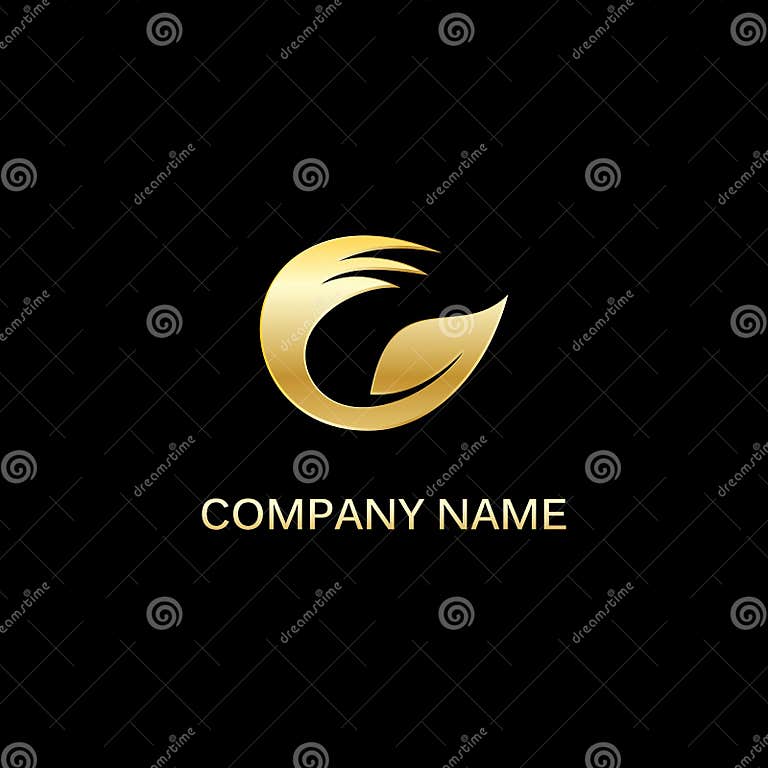 Gold Leaf Circle Ecology Logo Stock Vector - Illustration of element ...
