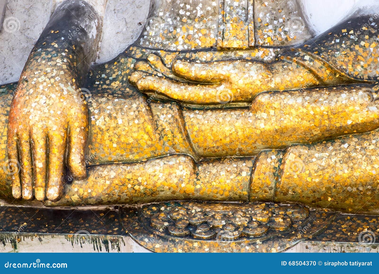 Gold Leaf Covered Leg of Buddha Stock Photo - Image of religion ...