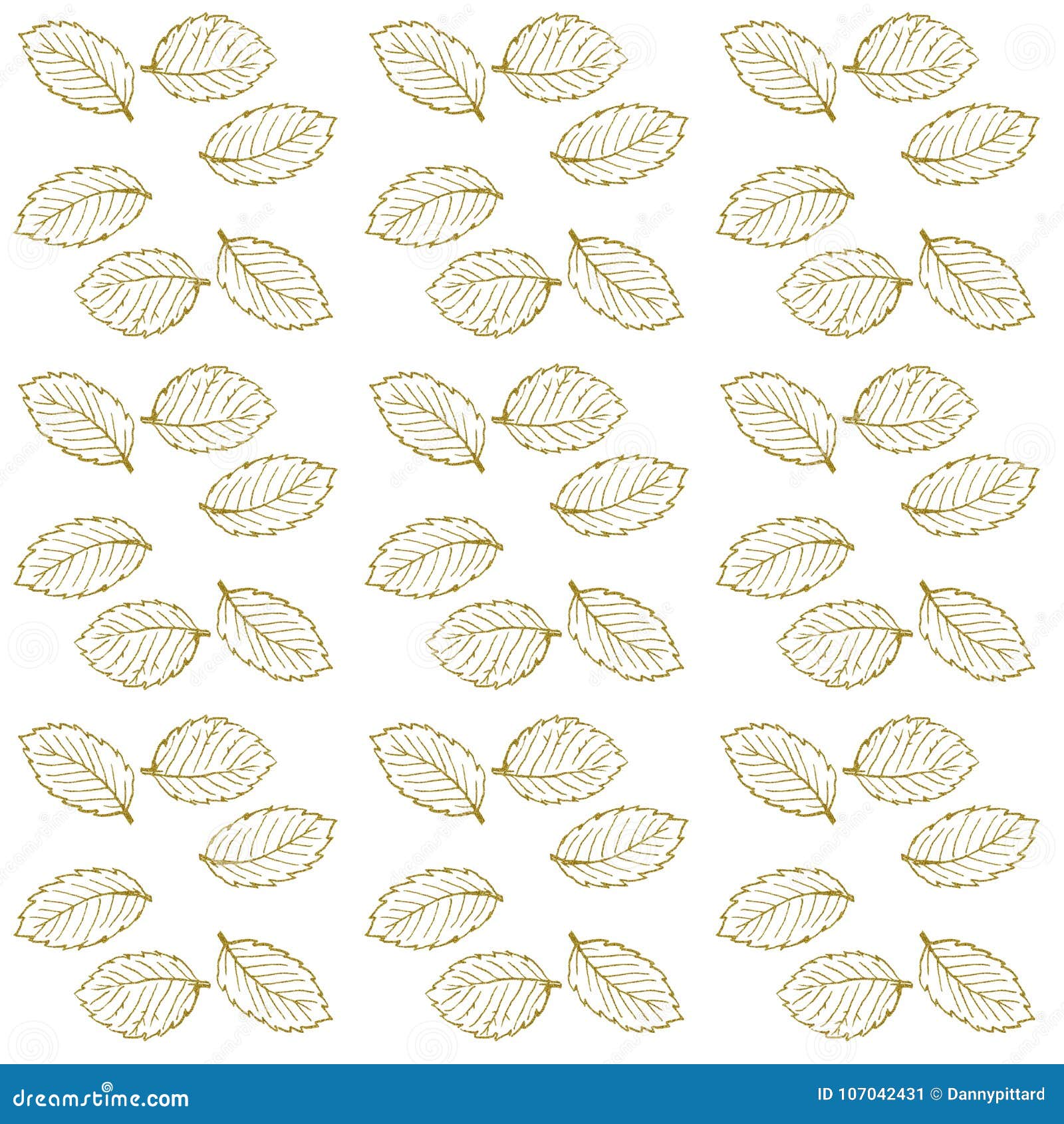 Gold Leaf Floral Seamless Pattern Paper Stock Illustration ...