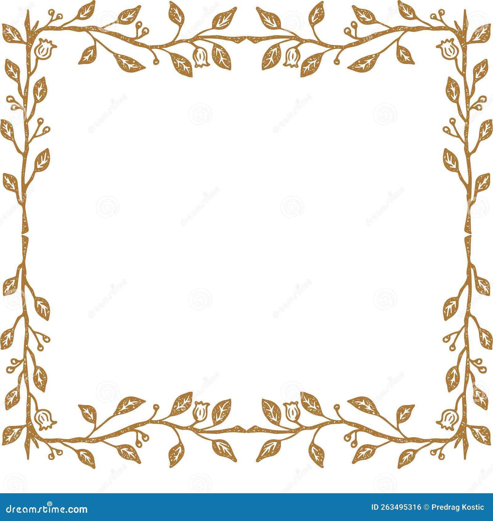 Gold leaf frame stock illustration. Illustration of font - 263495316