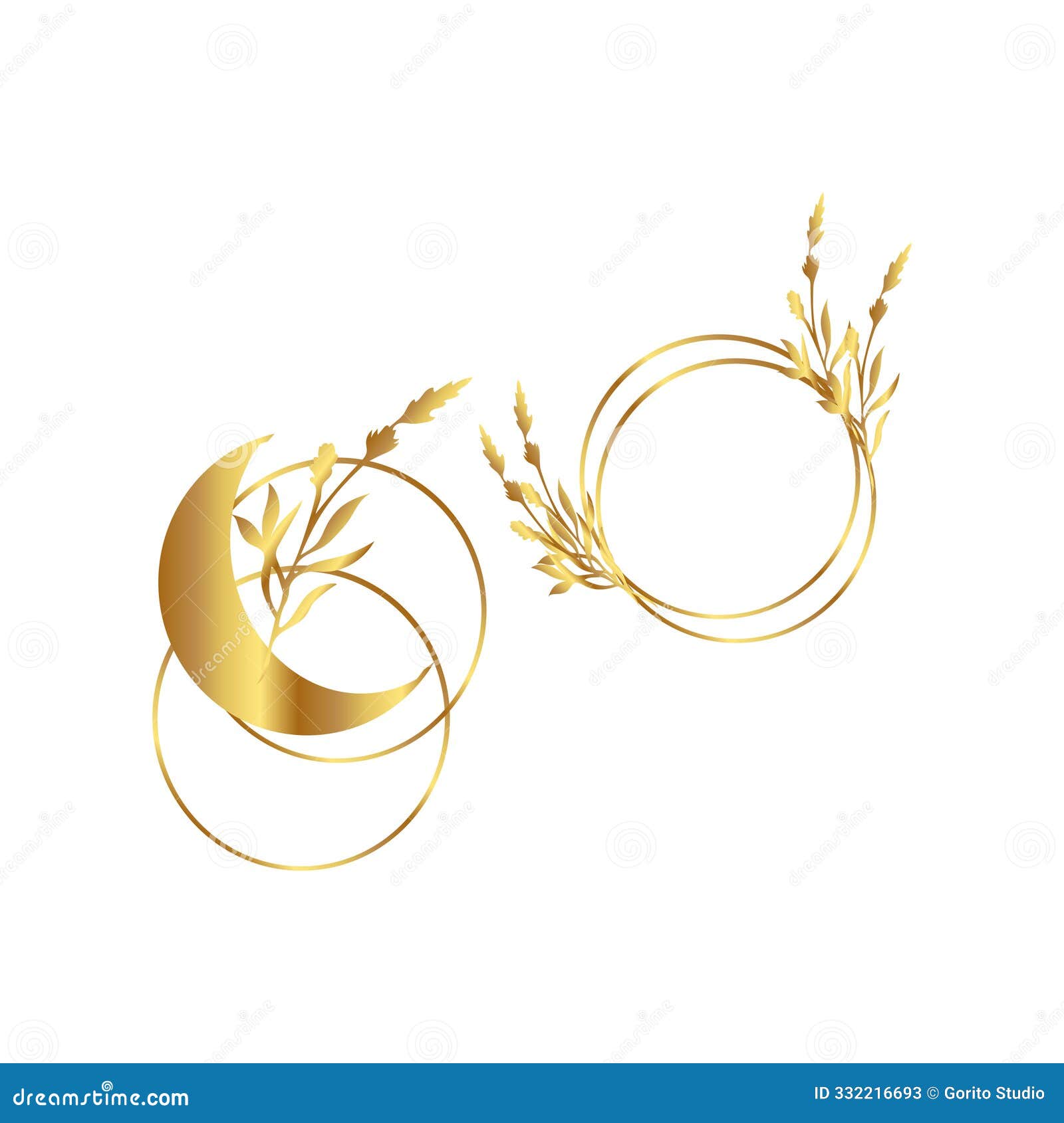 Gold Leave Leaf Set Bacground Vector Stock Vector - Illustration of ...