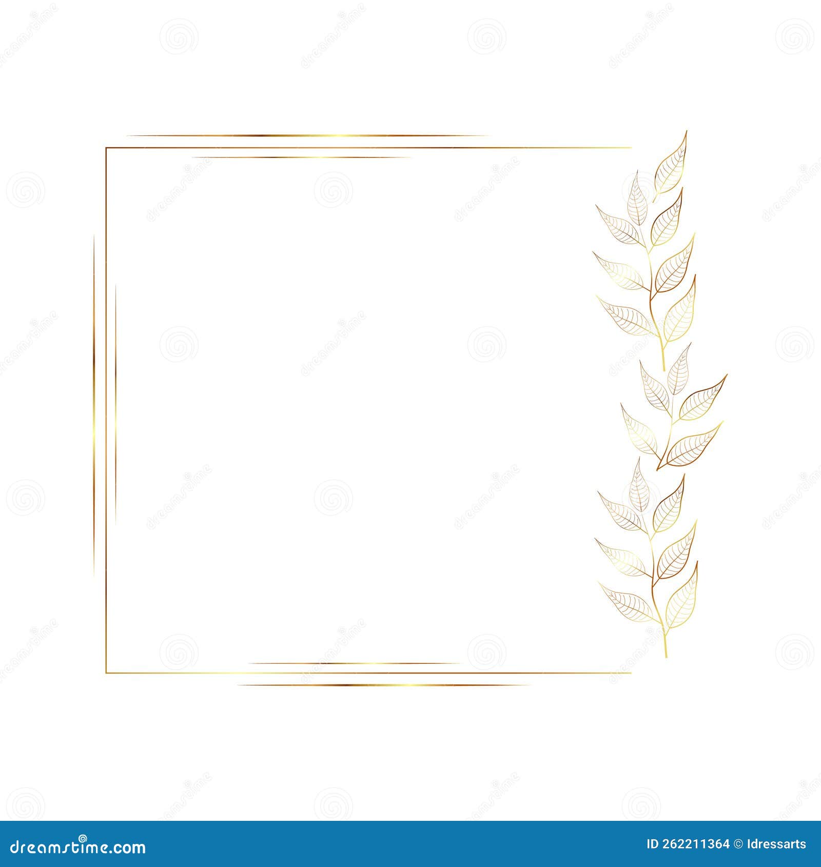 Gold Leaves Frame Vector Background Stock Vector - Illustration of ...