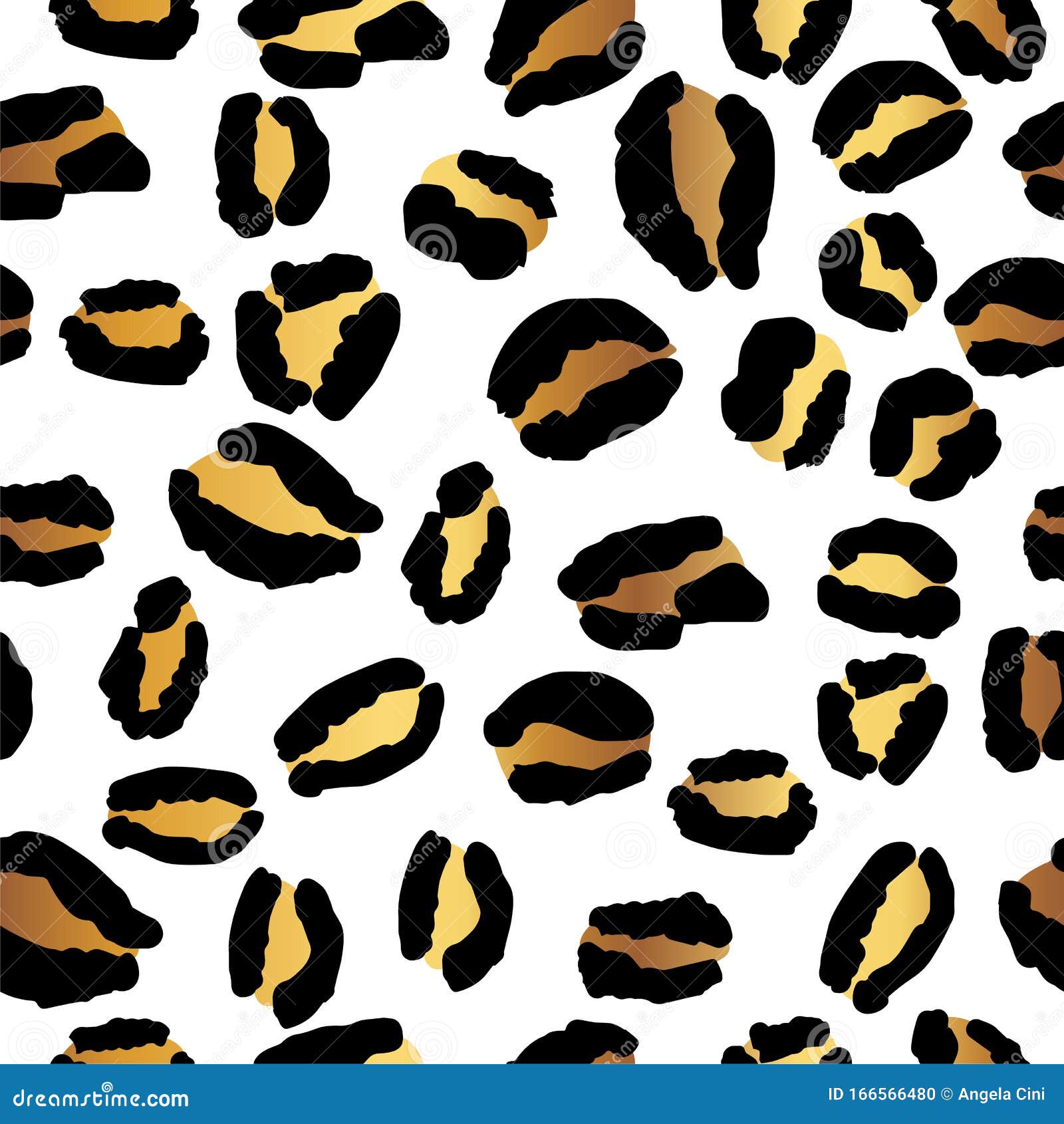 Gold Leopard Print Repeat Pattern Stock Vector - Illustration of golden ...
