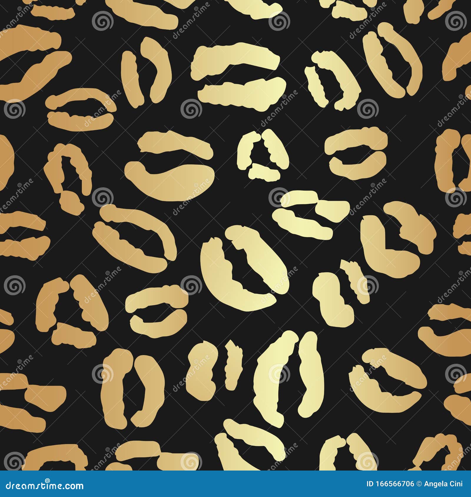 Gold Leopard Print Repeat Pattern Stock Vector - Illustration of ...