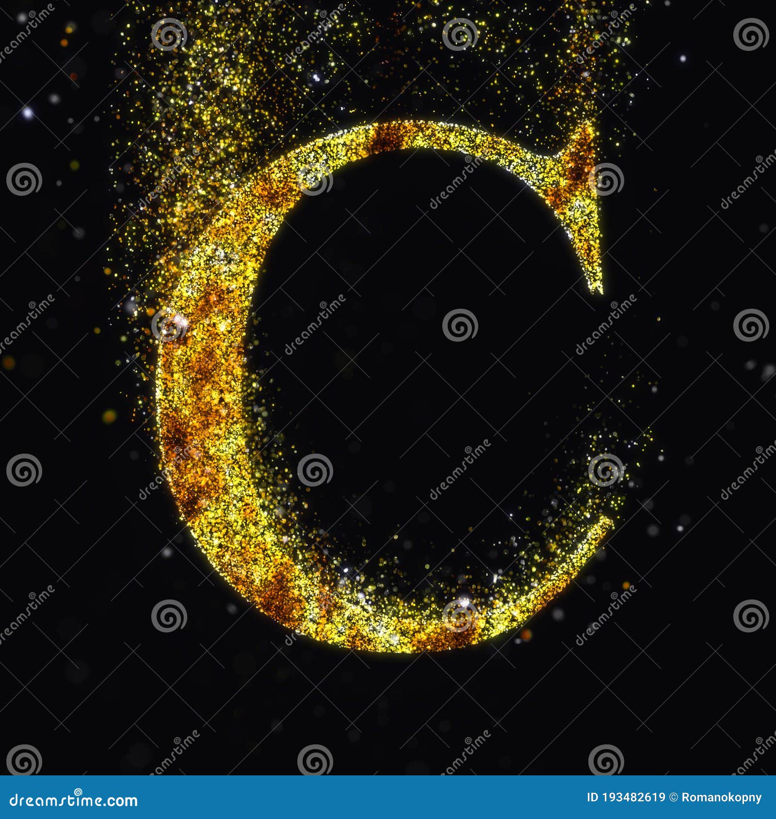 Gold letter C stock illustration. Illustration of symbol - 193482619