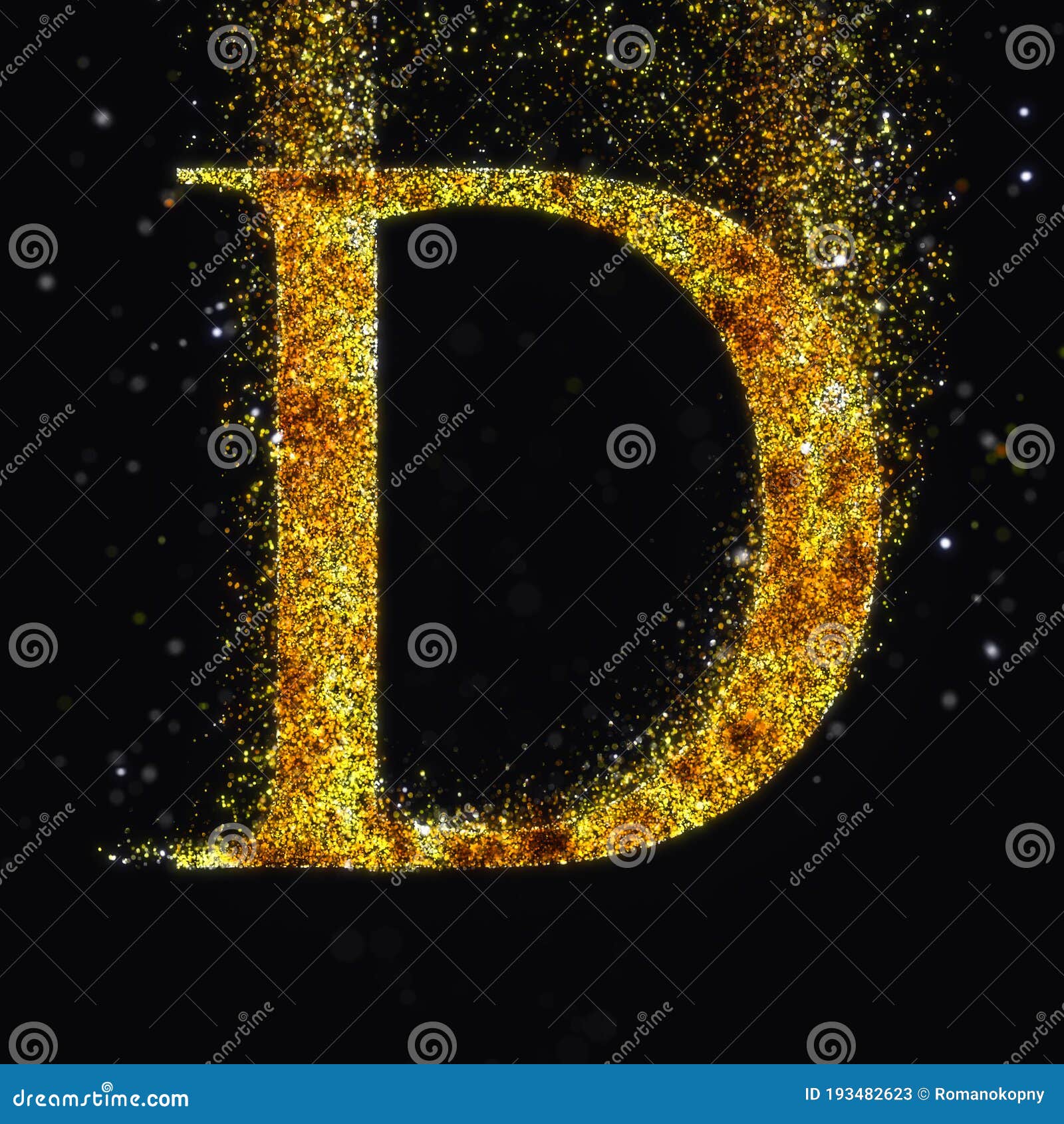 Gold letter D stock illustration. Illustration of painted - 193482623