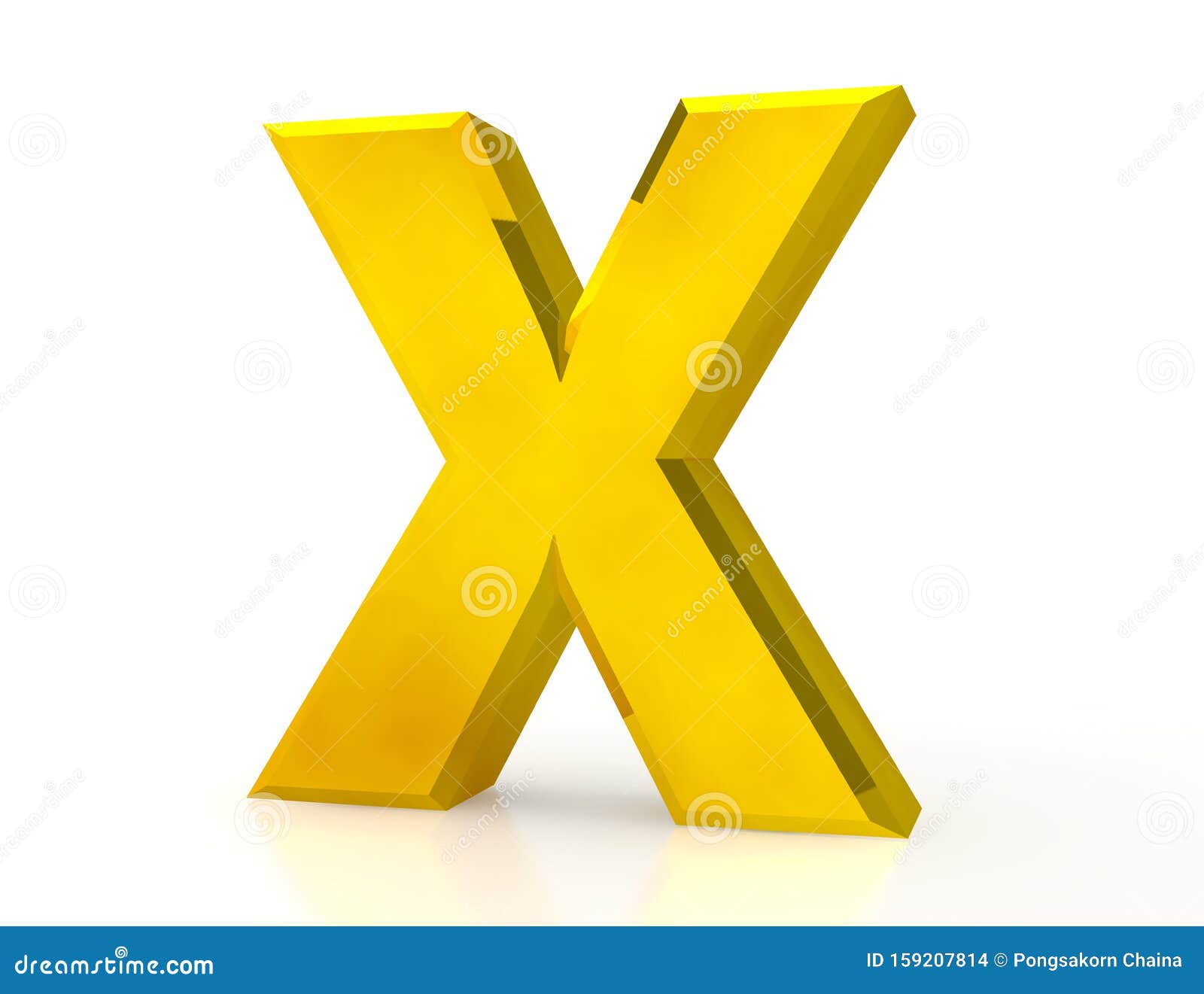 The Gold Letter X Isolated on White Background 3d Rendering Stock ...