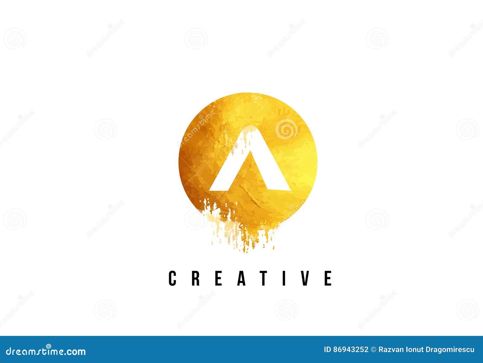 A Gold Letter Logo Design with Round Circular Golden Texture. Stock ...