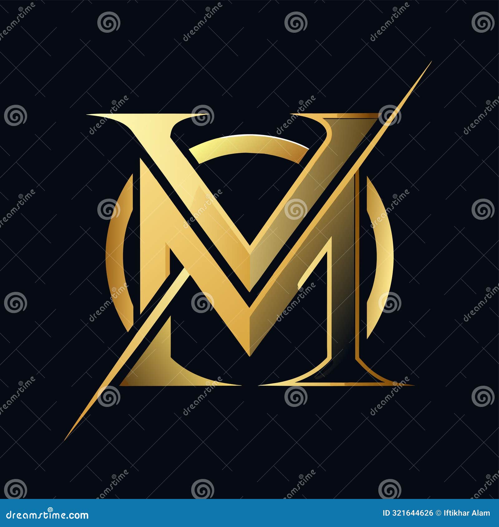 A Gold Letter M Logo Design Featuring a Sleek Curved Line, Adding a ...