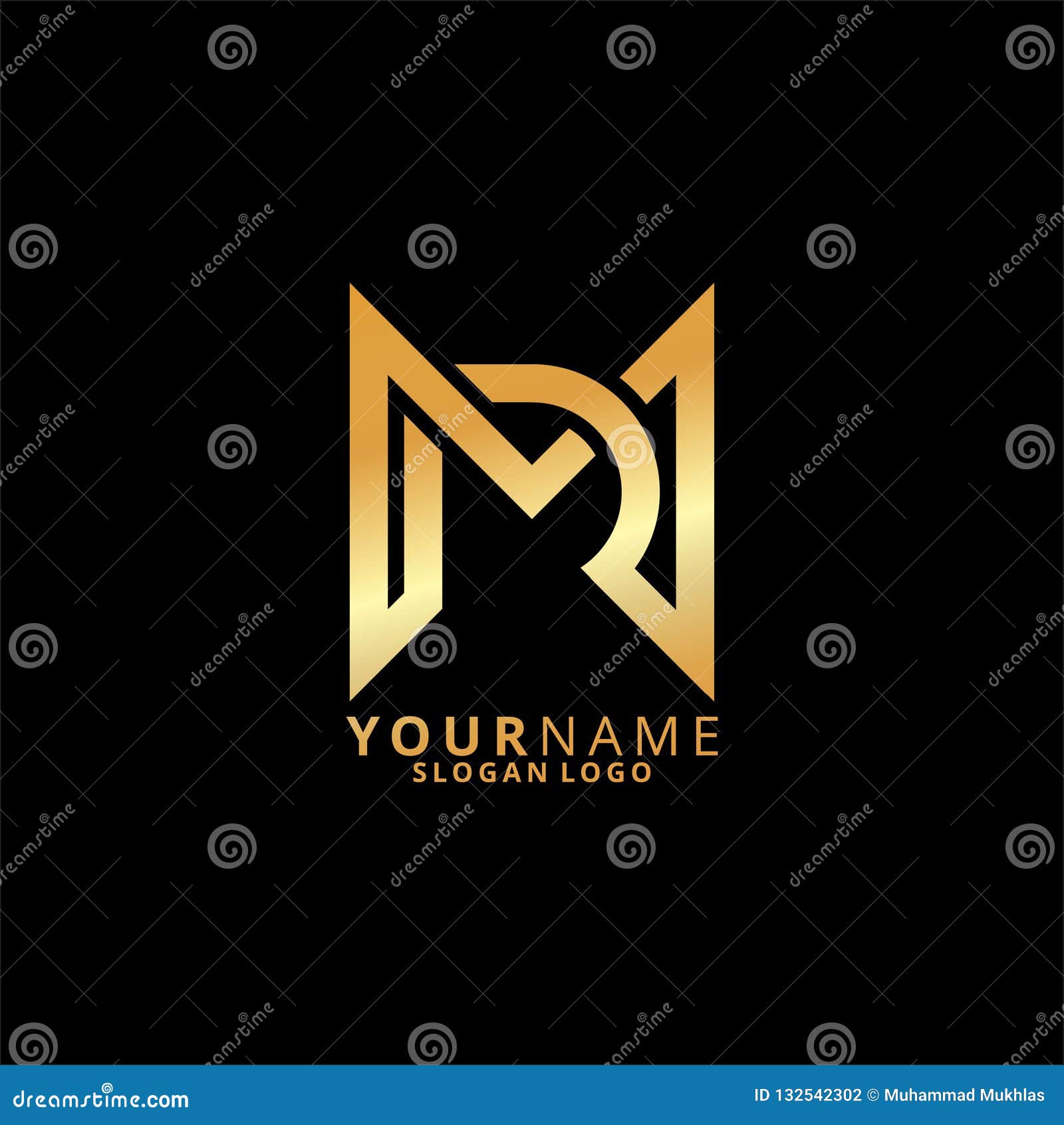 Gold Letter M and R 2 stock illustration. Illustration of logo - 132542302