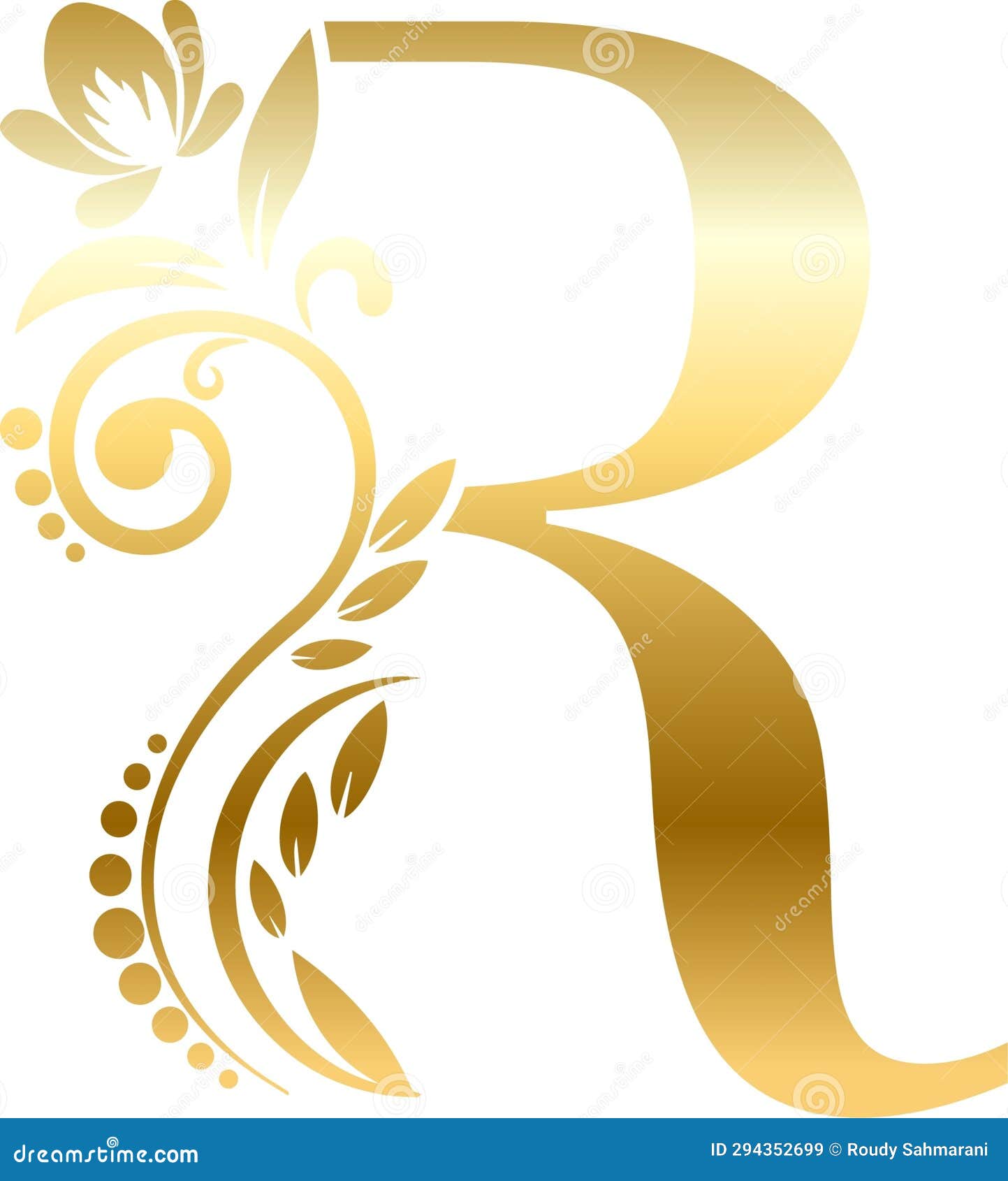 Gold Letter R stock image. Illustration of yellow, gold - 294352699