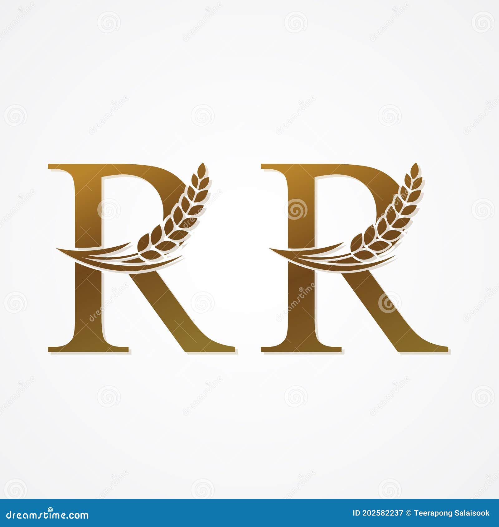 Gold Letter with Rice for Logo Design Vector. Stock Vector ...
