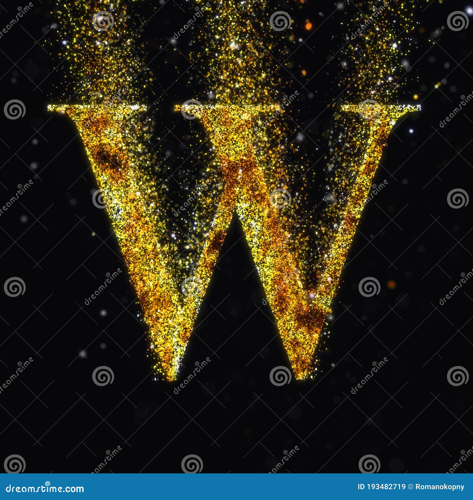 Gold letter W stock illustration. Illustration of letter - 193482719